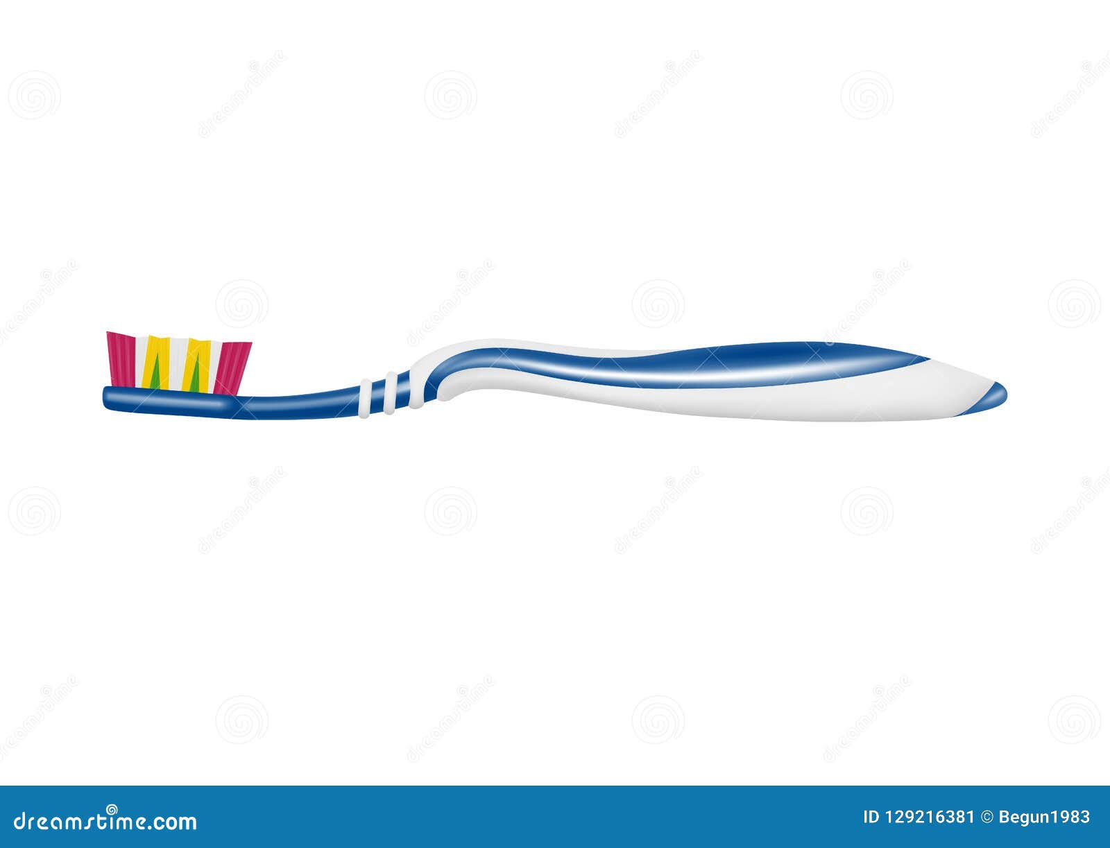 Toothbrush in Vector on White Background. Stock Vector - Illustration ...