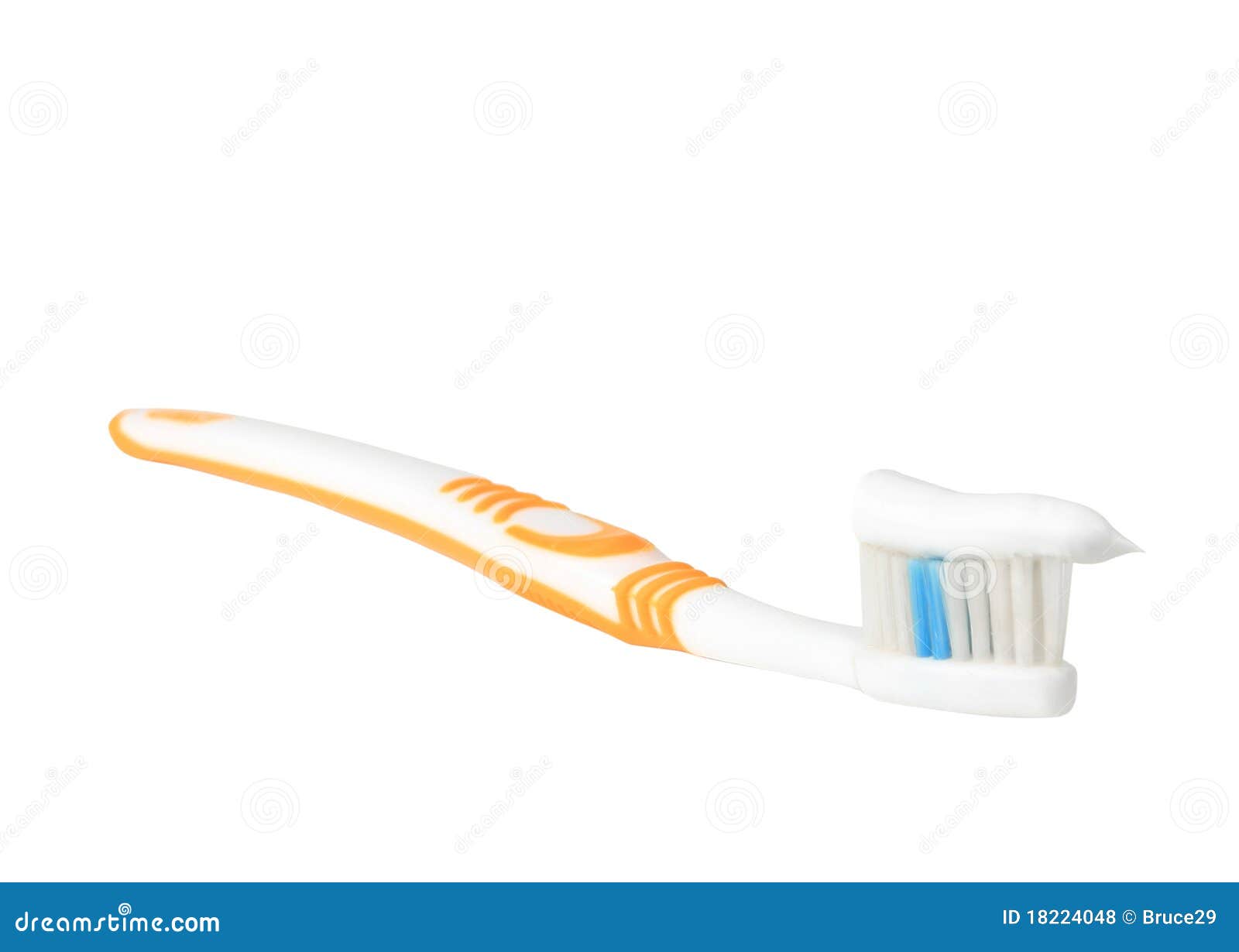 Toothbrush on White Background Stock Photo - Image of striped, morning ...