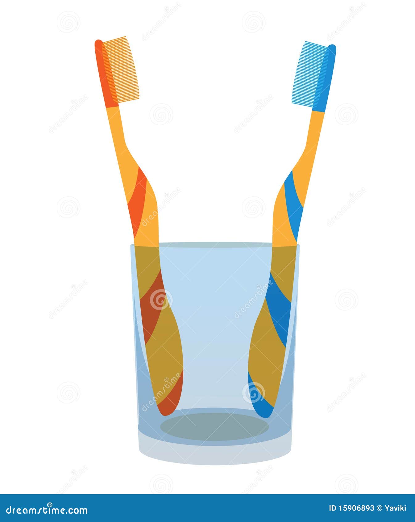 Toothbrushes stock vector. Illustration of glass, illustration - 15906893