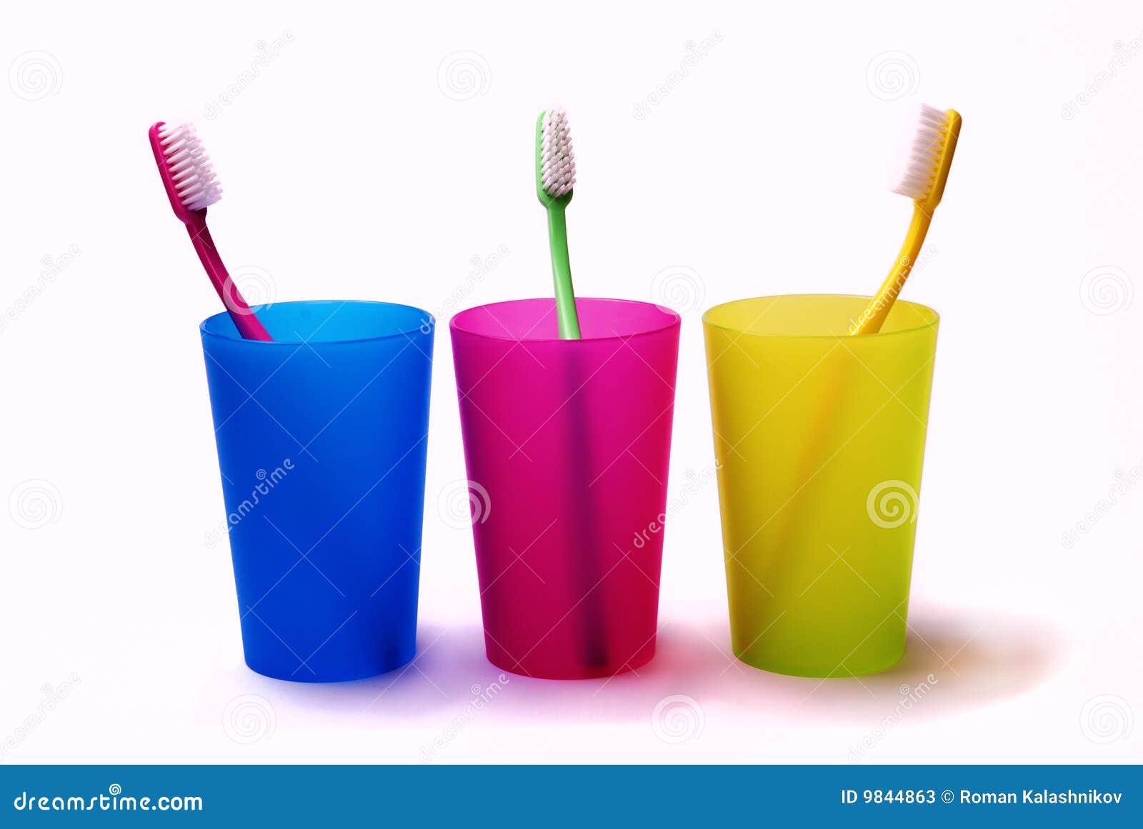 Toothbrushes in a Color Holders Stock Image - Image of oral, plaque ...