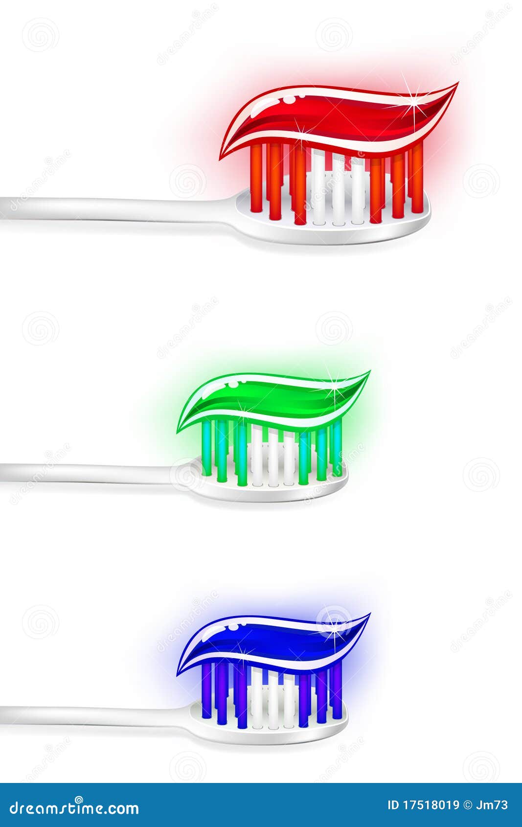Toothbrushes with a Squeeze of Toothpaste Stock Vector - Illustration ...