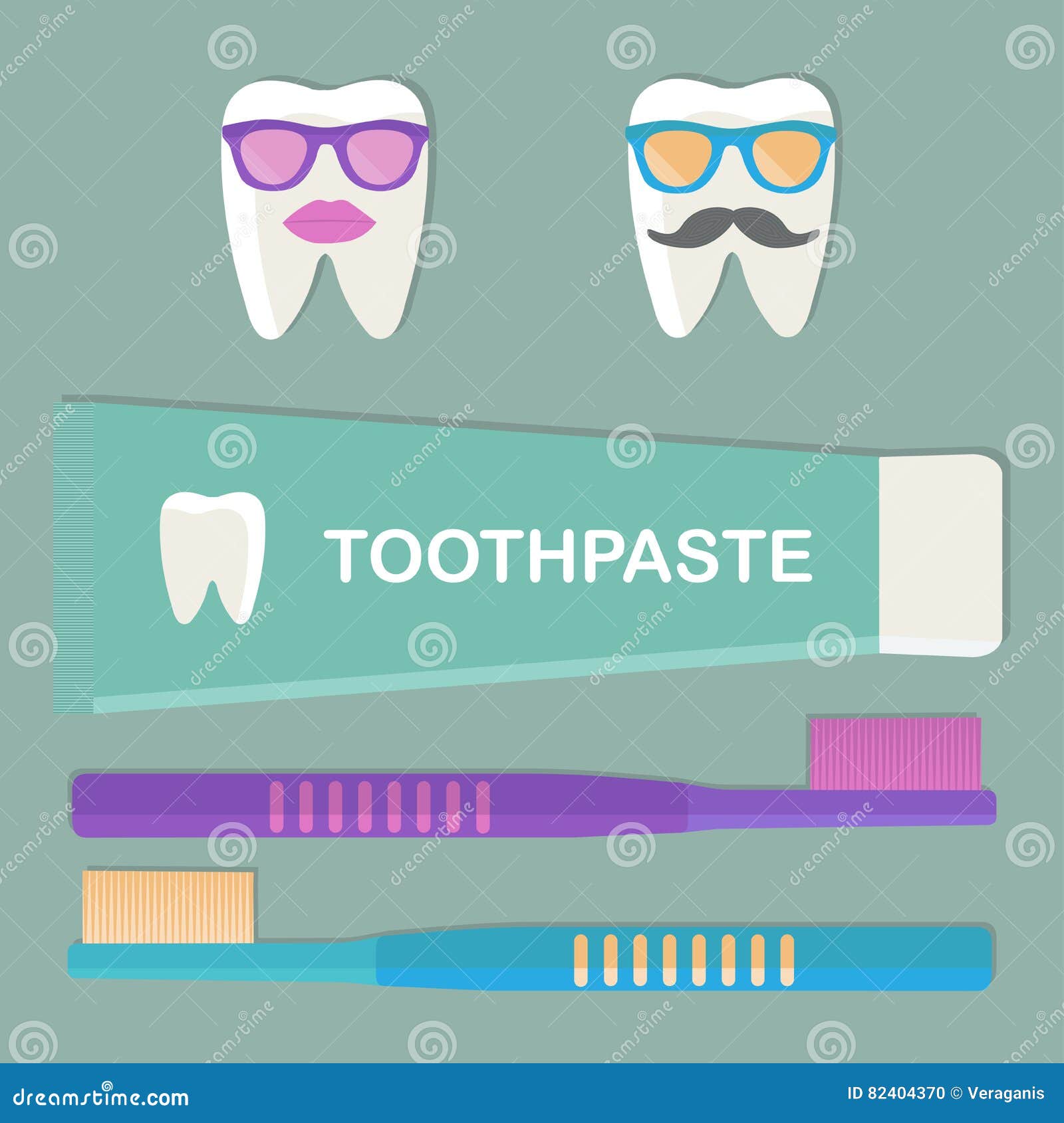 Toothbrushes and Toothpaste. Protection of Teeth. Character for ...