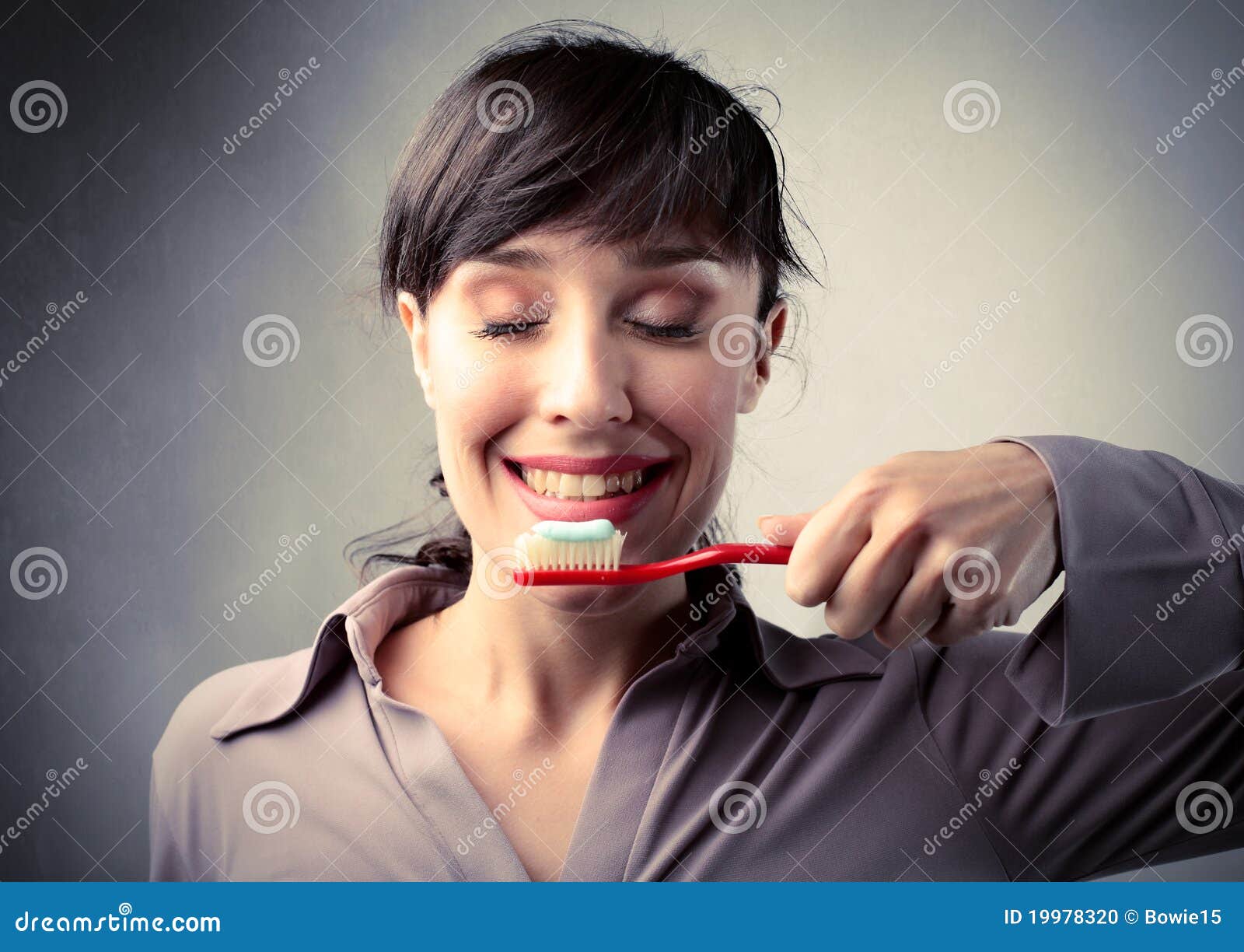 Toothbrushing stock photo. Image of cream, vintage, portrait - 19978320