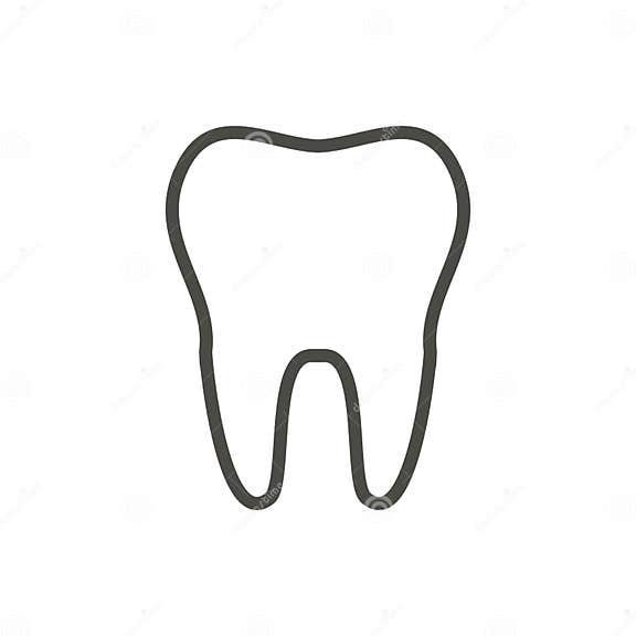 Toothe Icon Vector. Line Toothe Symbol Stock Vector - Illustration of ...