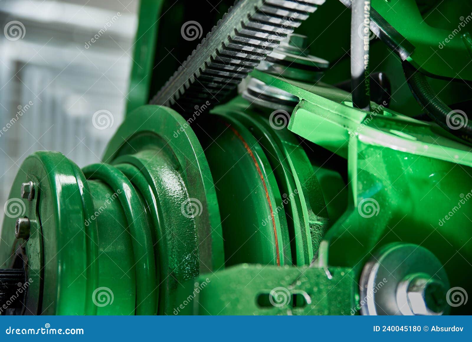 Toothed Belt of a Belt Drive on a Tractor Stock Photo - Image of ...
