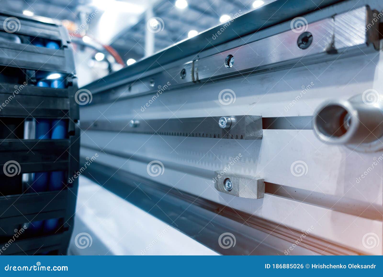 Toothed Metal Guide in the Machine Stock Photo - Image of product ...