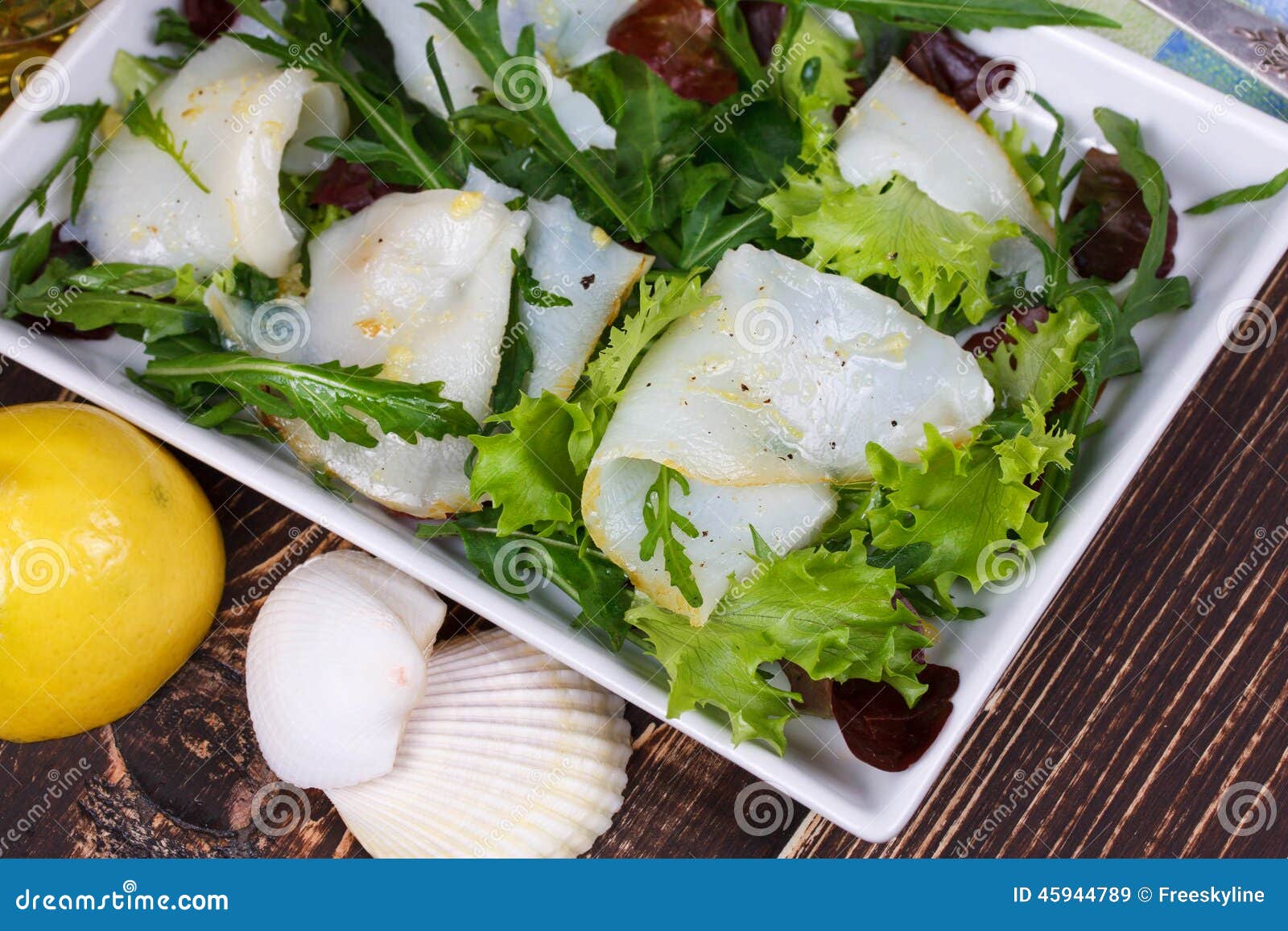 Toothfish with salad stock image. Image of gourmet, cuisine - 45944789