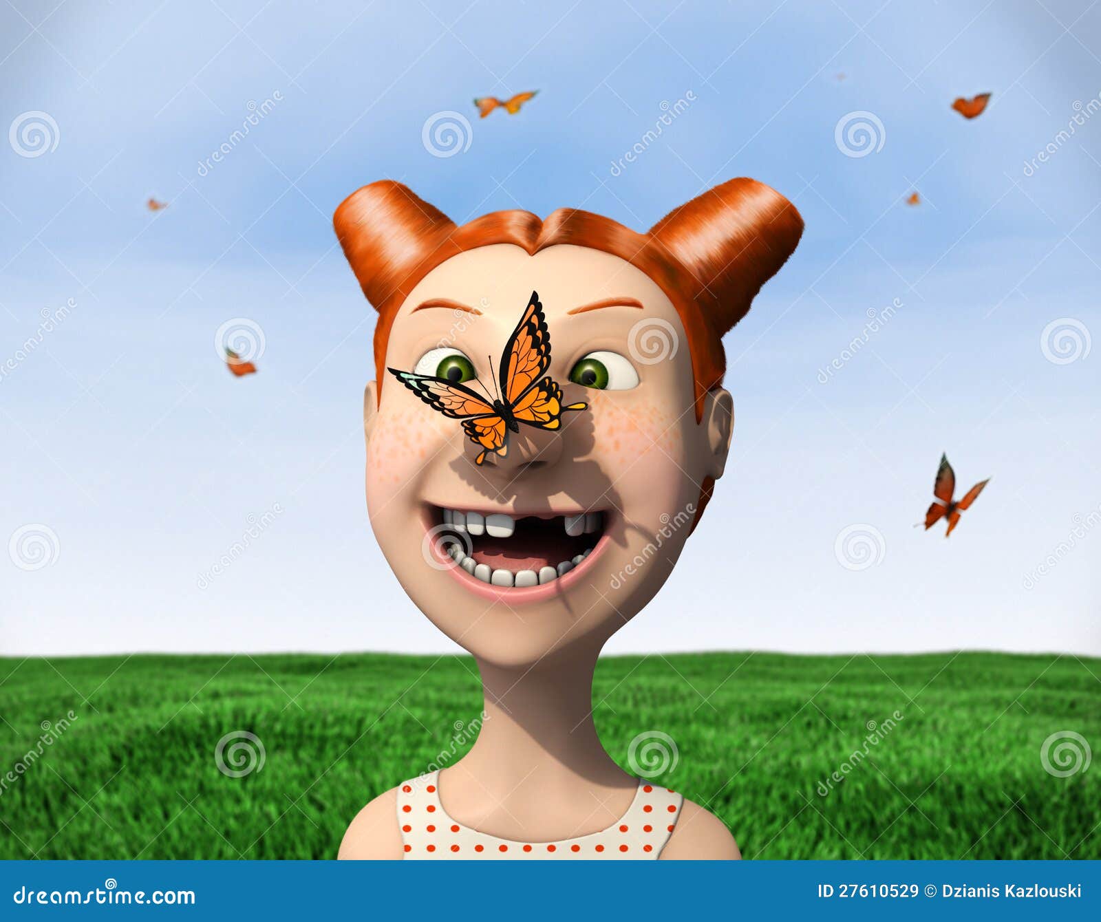Toothless Girls Different Nations, Primary Teeth. Vector Illustration ...
