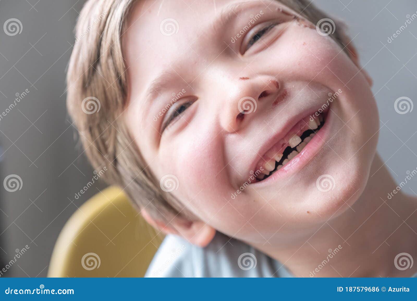 Toothless boy smiling stock photo. Image of human, person - 187579686