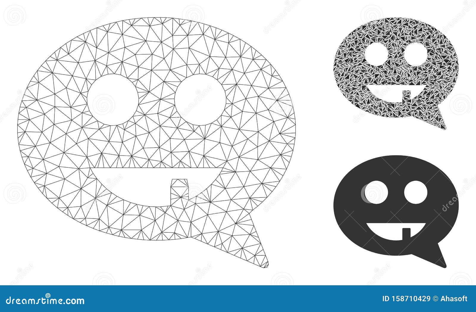 Toothless Smiley Message Vector Mesh 2D Model and Triangle Mosaic Icon ... Toothless Smiley Message Vector Mesh 2D Model and Triangle Mosaic Icon ...
