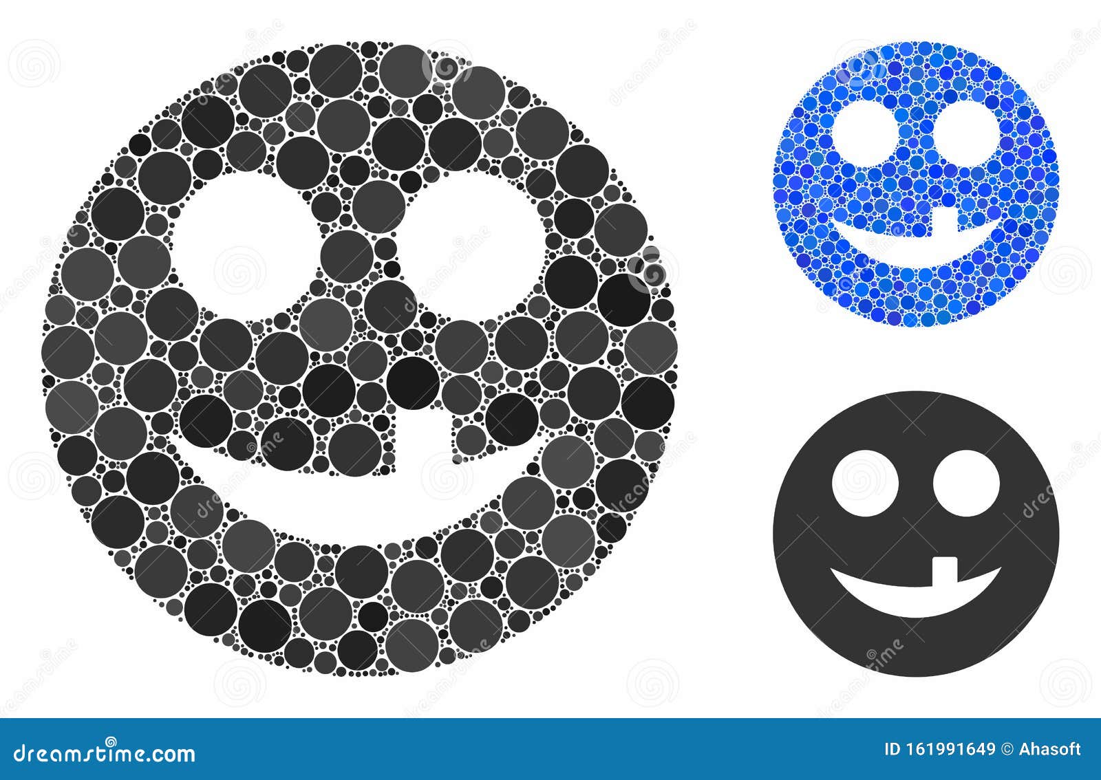 Toothless Smiley Mosaic Icon of Round Dots Stock Vector - Illustration ...