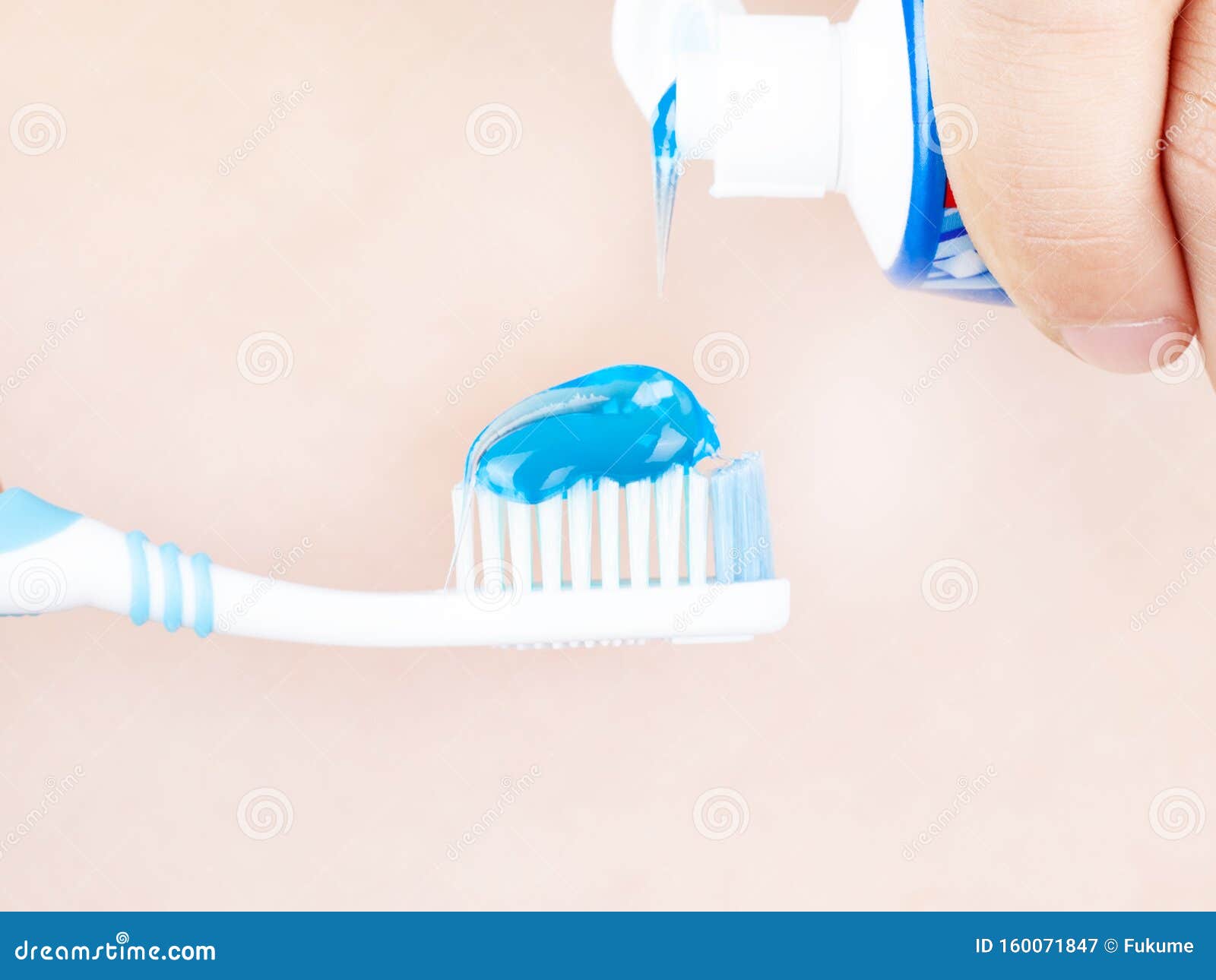 Toothpaste is Applied To the Toothbrush,tooth Brushing Close Up Stock ...