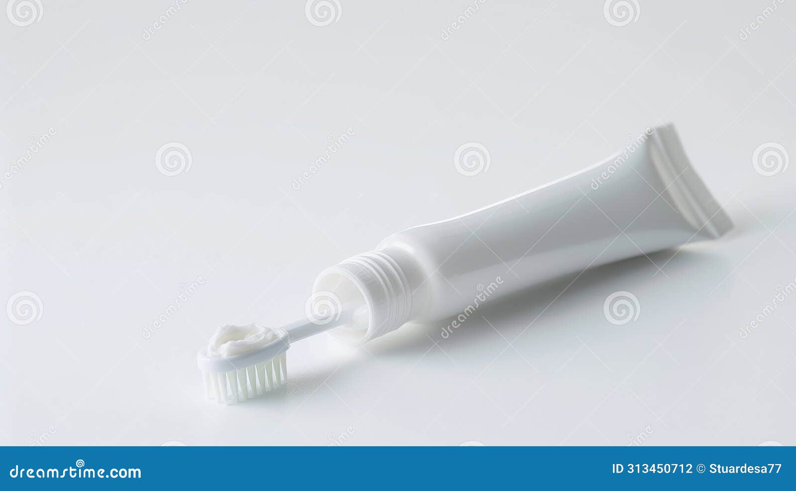 Toothpaste on Brush Close-Up Stock Photo - Image of maintenance ...