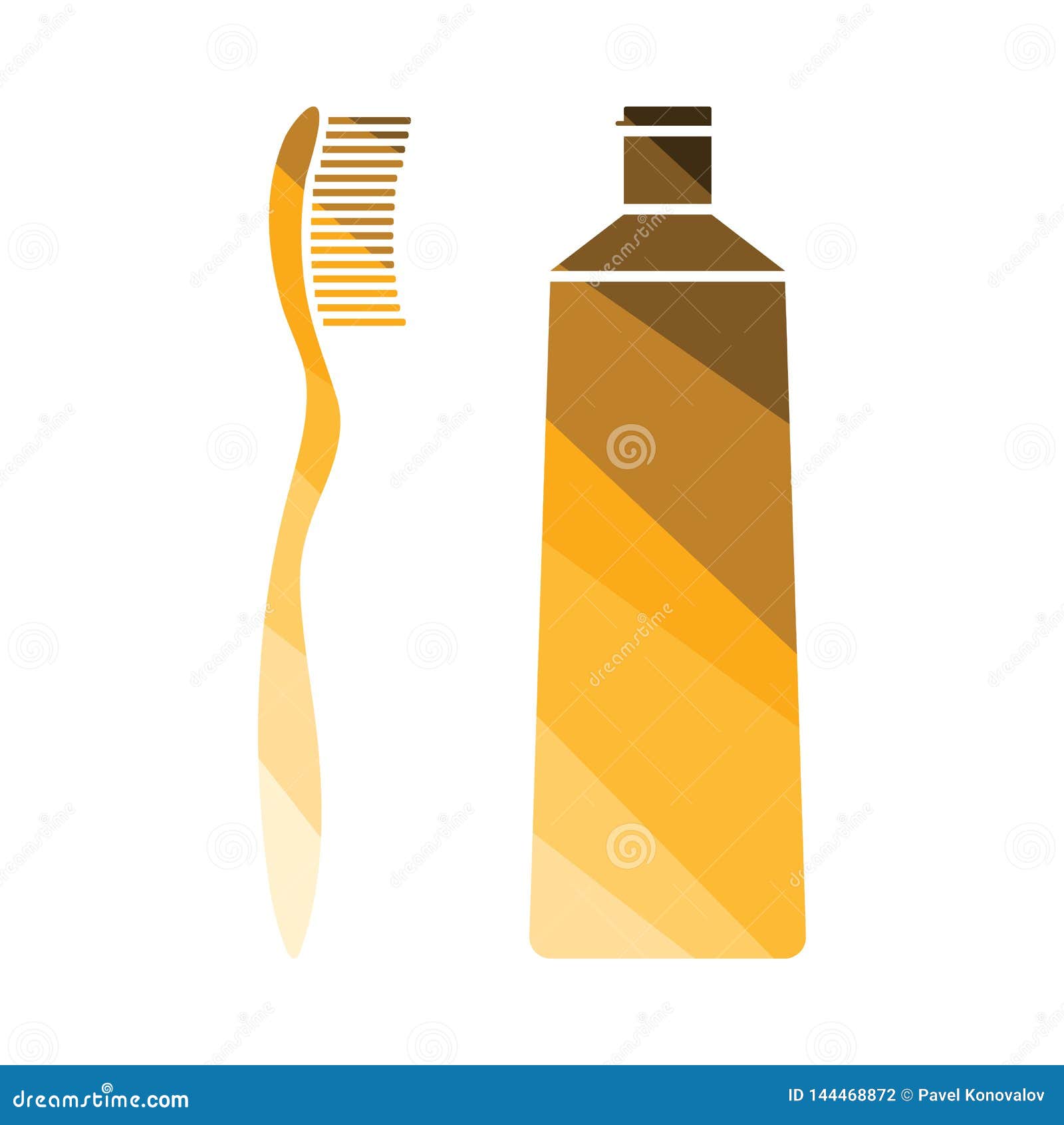 Toothpaste and brush icon stock vector. Illustration of health - 144468872