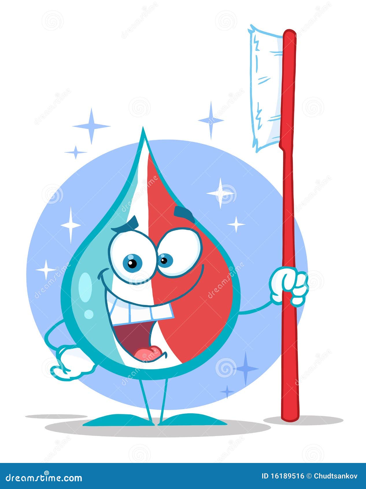 Toothpaste Cartoon Character Holding a Toothbrush Stock Vector ...
