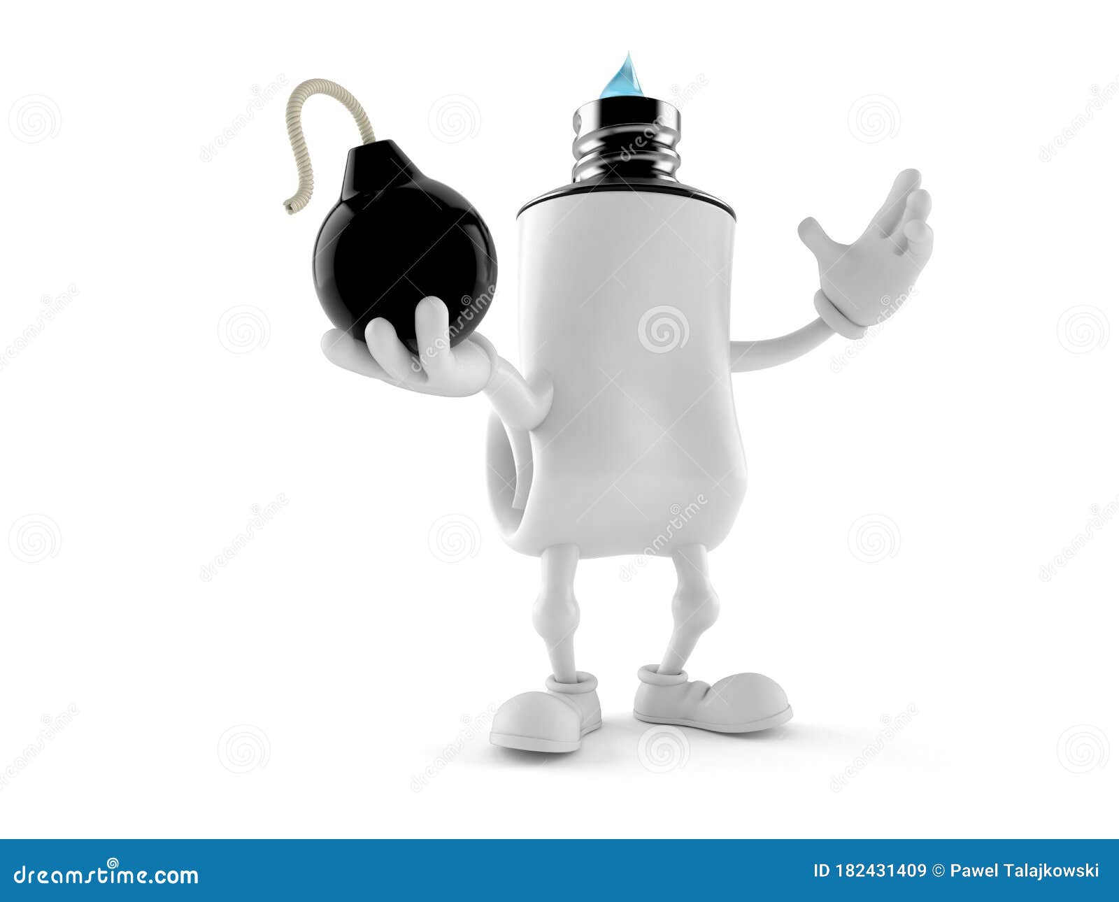 Toothpaste Character Holding Bomb Stock Illustration - Illustration of ...