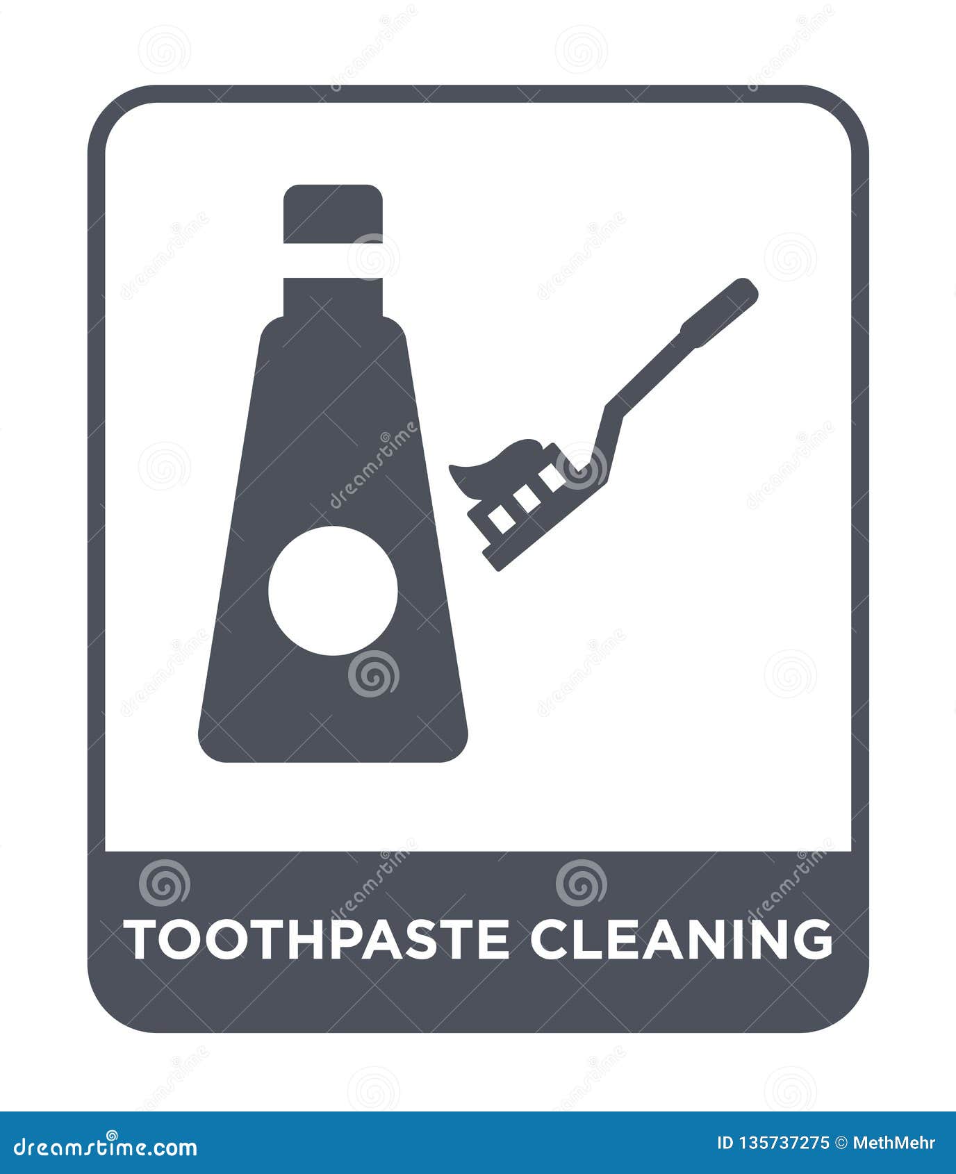 Toothpaste Cleanin Vector Icon On White Background. Flat Vector ...