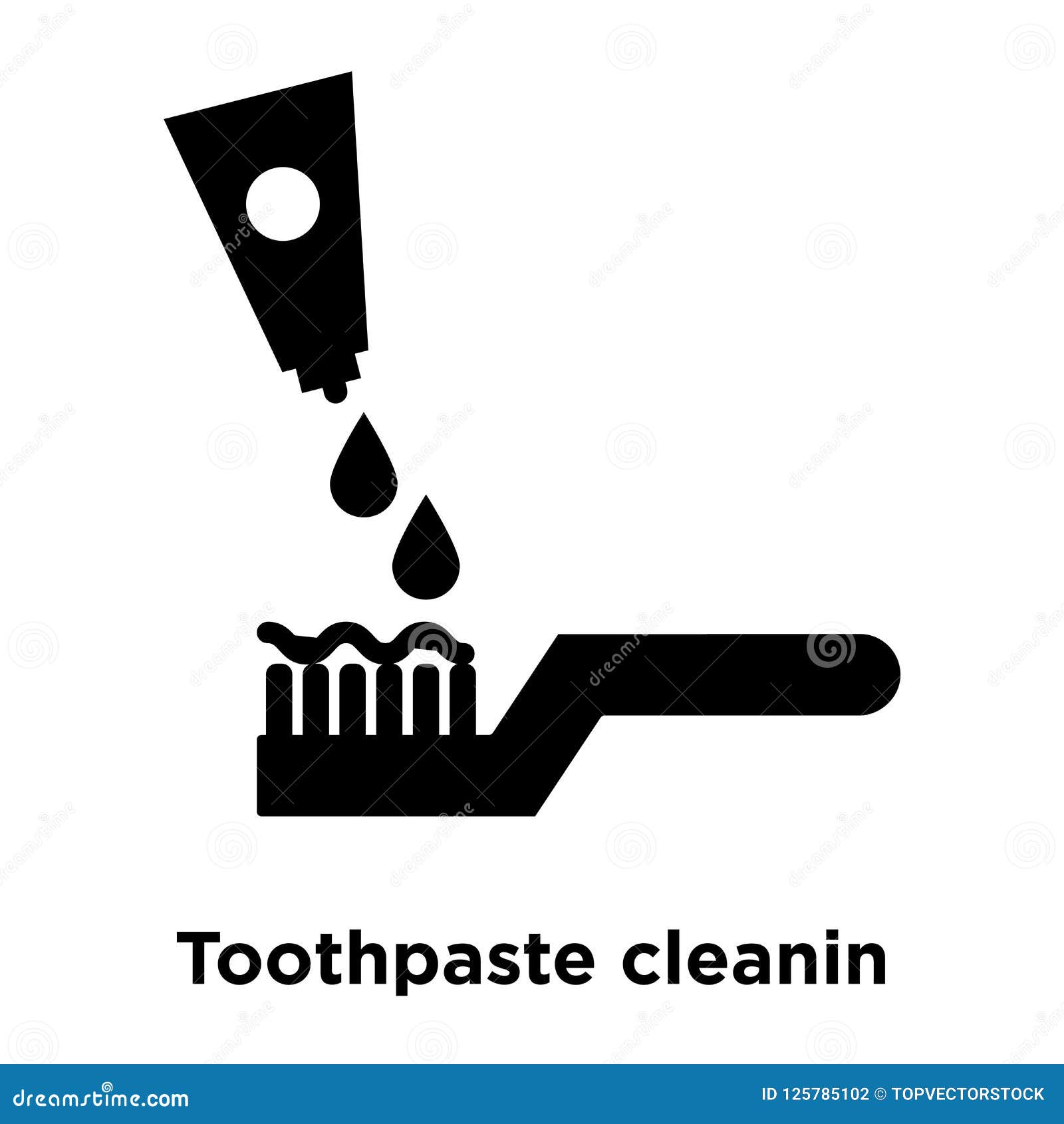 Toothpaste Cleanin Vector Icon On White Background. Flat Vector ...