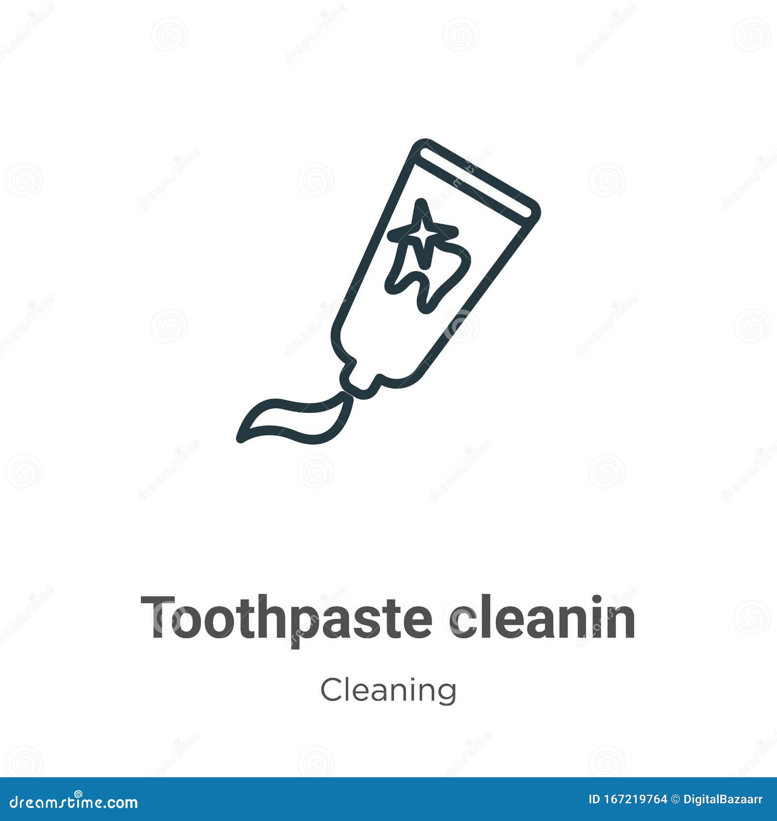 Toothpaste Cleanin Vector Icon On White Background. Flat Vector ...