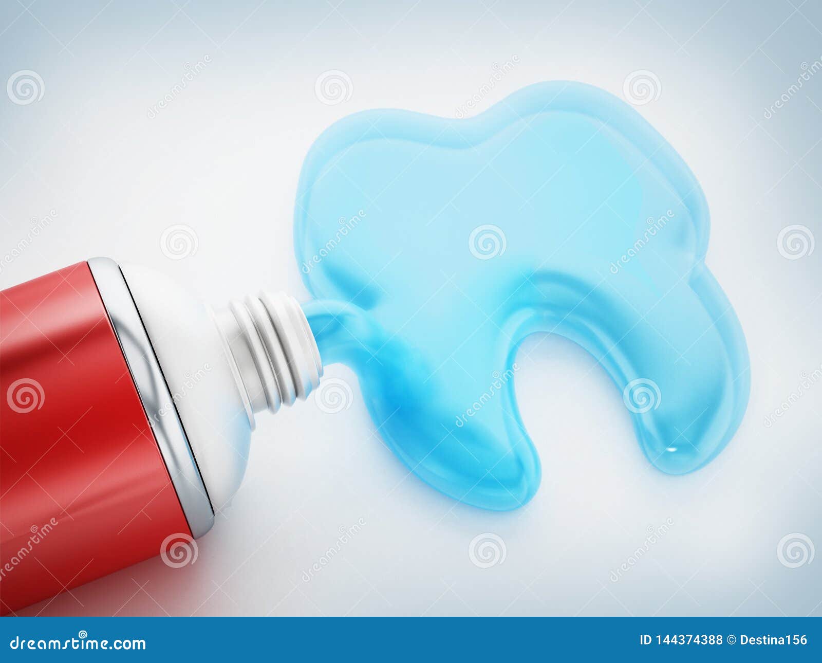 Toothpaste Coming Out of Tube Forms a Tooth. 3D Illustration Stock ...