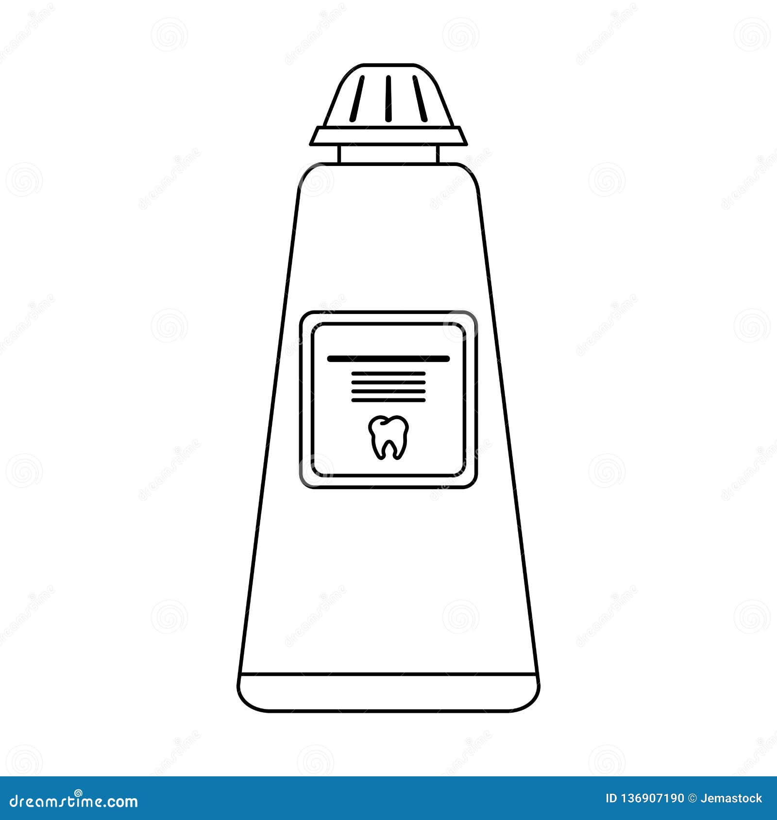 Toothpaste Dental Hygiene Black and White Stock Vector - Illustration ...