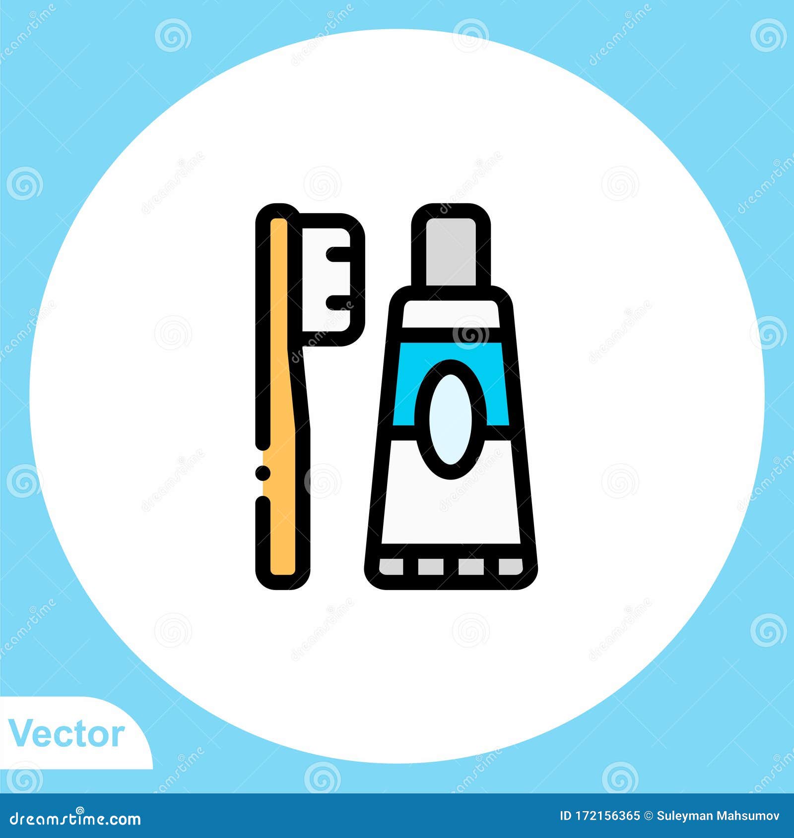Toothpaste Flat Vector Icon Sign Symbol Stock Illustration ...