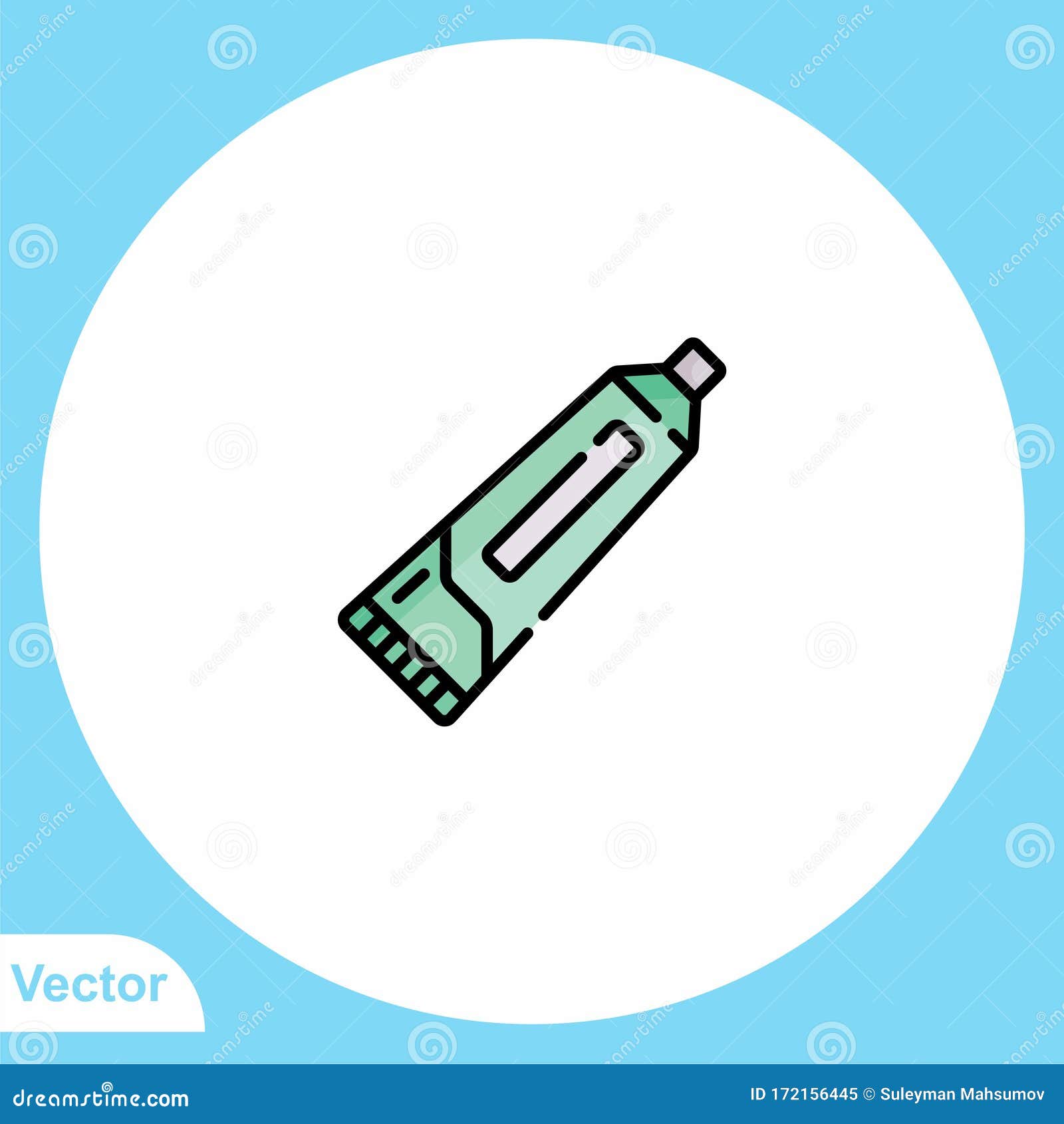 Toothpaste Flat Vector Icon Sign Symbol Stock Illustration ...