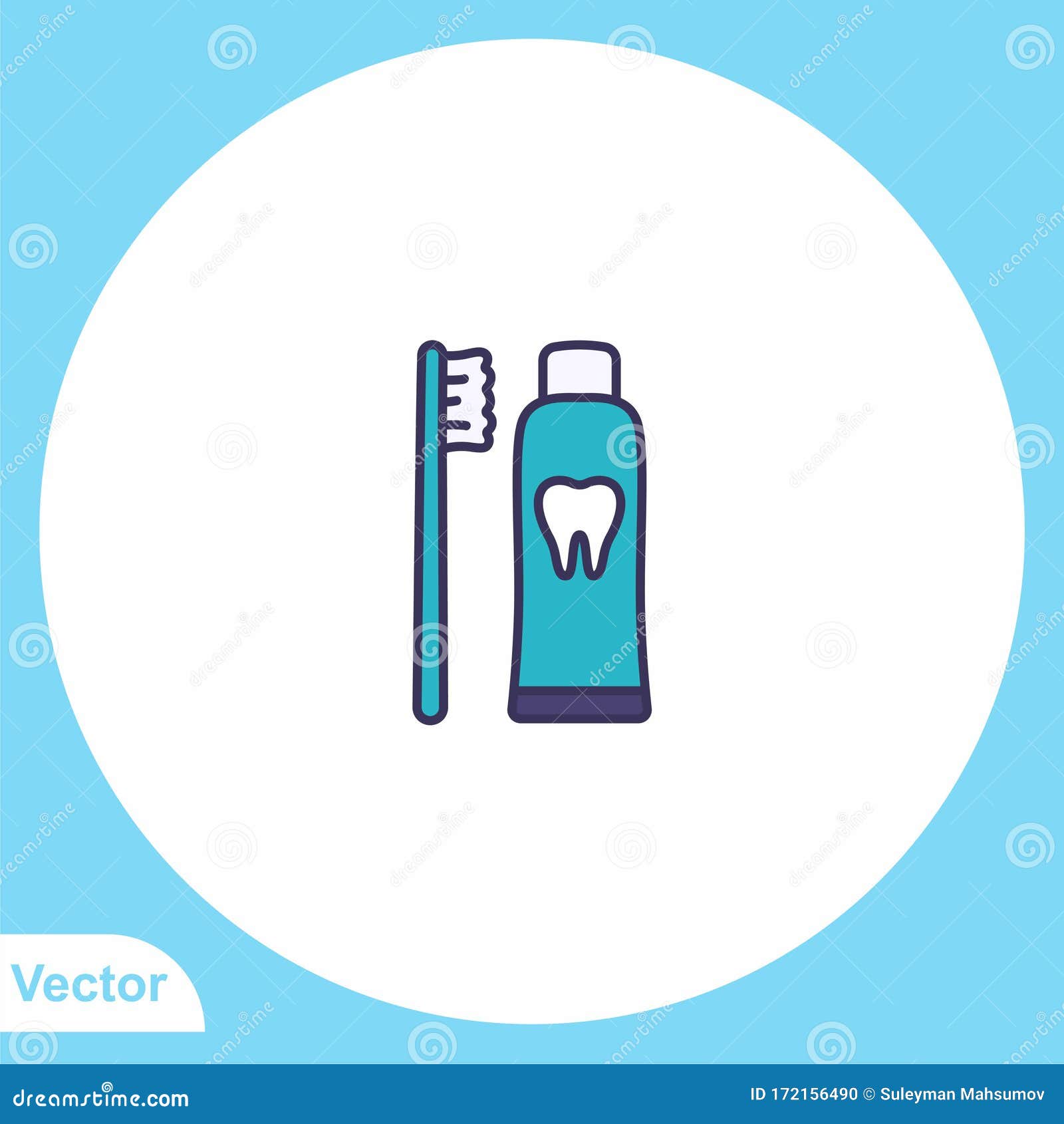 Toothpaste Flat Vector Icon Sign Symbol Stock Vector - Illustration of ...