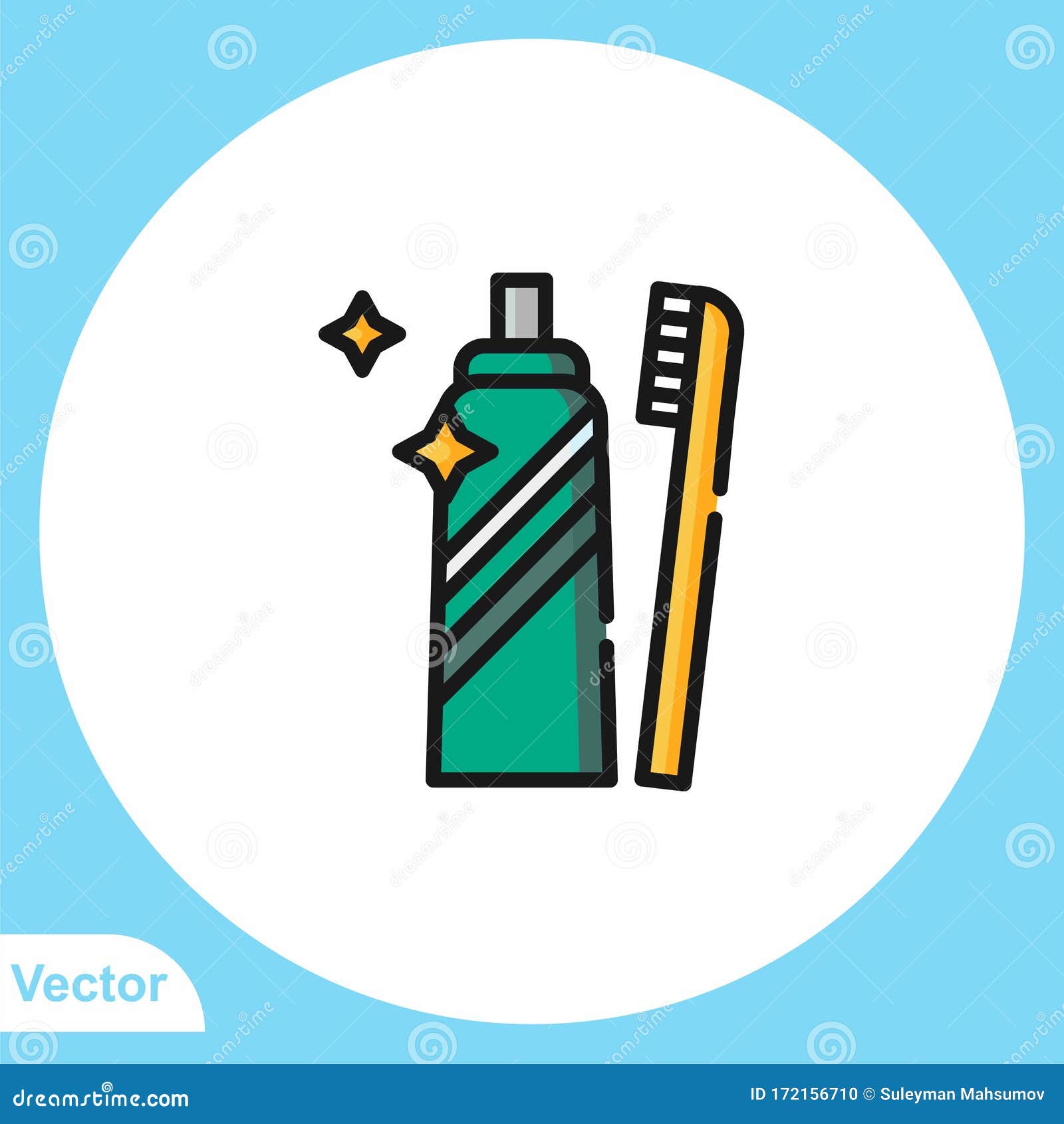 Toothpaste Flat Vector Icon Sign Symbol Stock Illustration ...