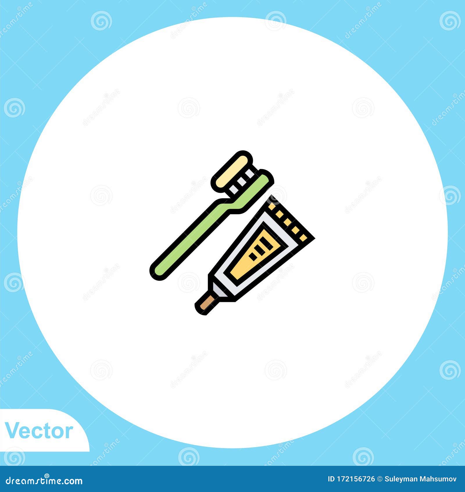 Toothpaste Flat Icon Sign Symbol Stock Illustration - Illustration of ...