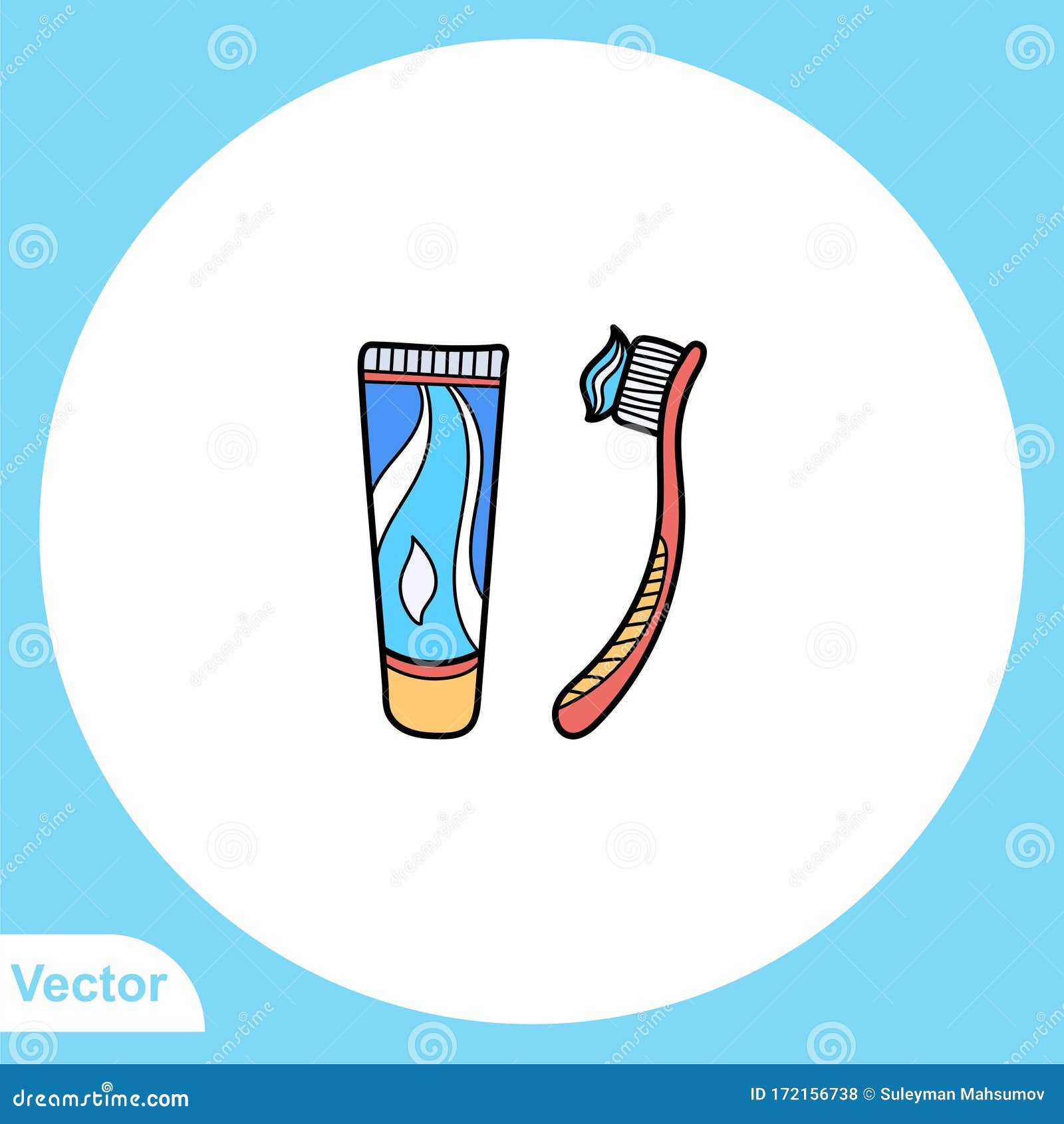 Toothpaste Flat Vector Icon Sign Symbol Stock Vector - Illustration of ...