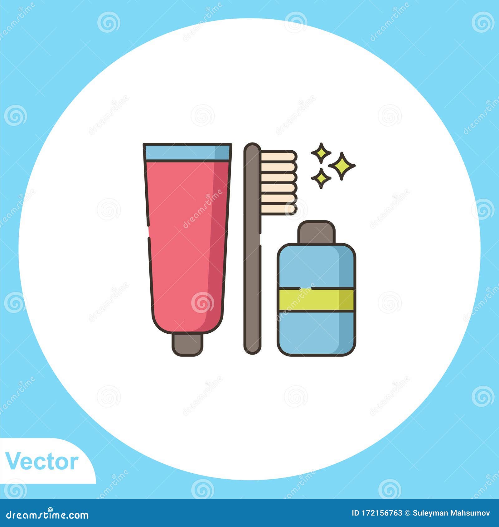 Toothpaste Flat Icon Sign Symbol Stock Illustration - Illustration of ...