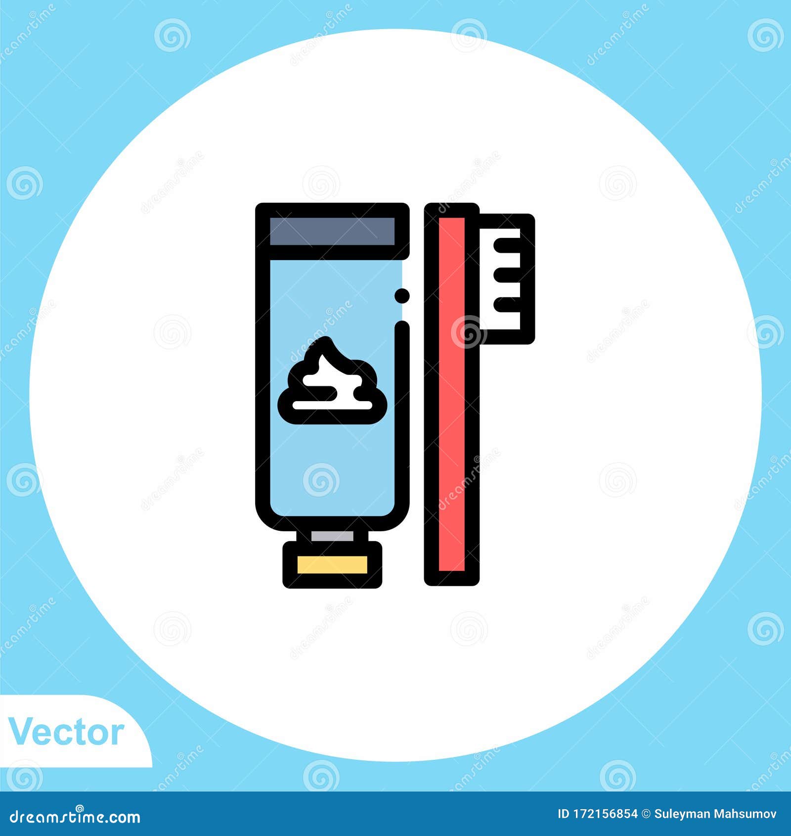 Toothpaste Flat Vector Icon Sign Symbol Stock Illustration ...
