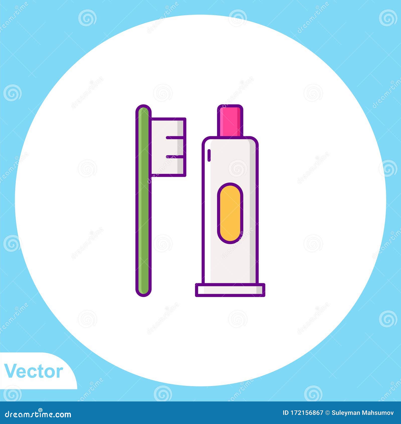 Toothpaste Flat Vector Icon Sign Symbol Stock Illustration ...