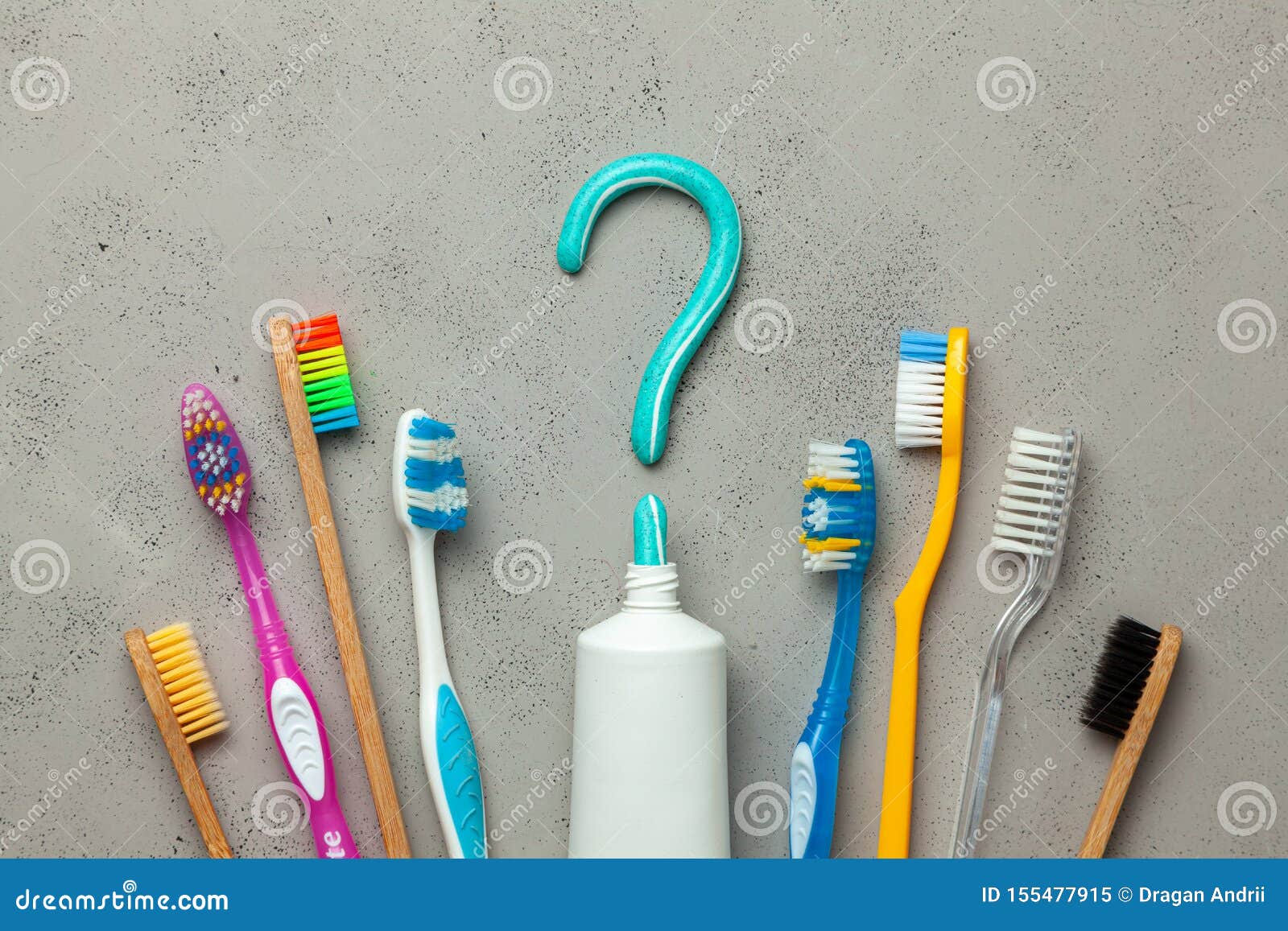 Toothpaste in the Form of a Question Mark and Many Different and ...