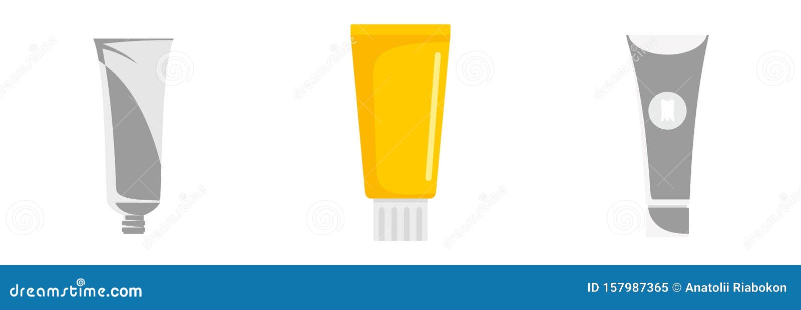 Toothpaste Icon Set, Flat Style Stock Vector - Illustration of mint ...