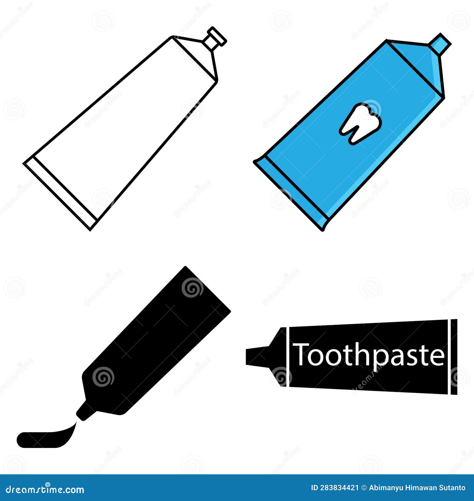 Toothpaste icon vector stock vector. Illustration of care - 283834421