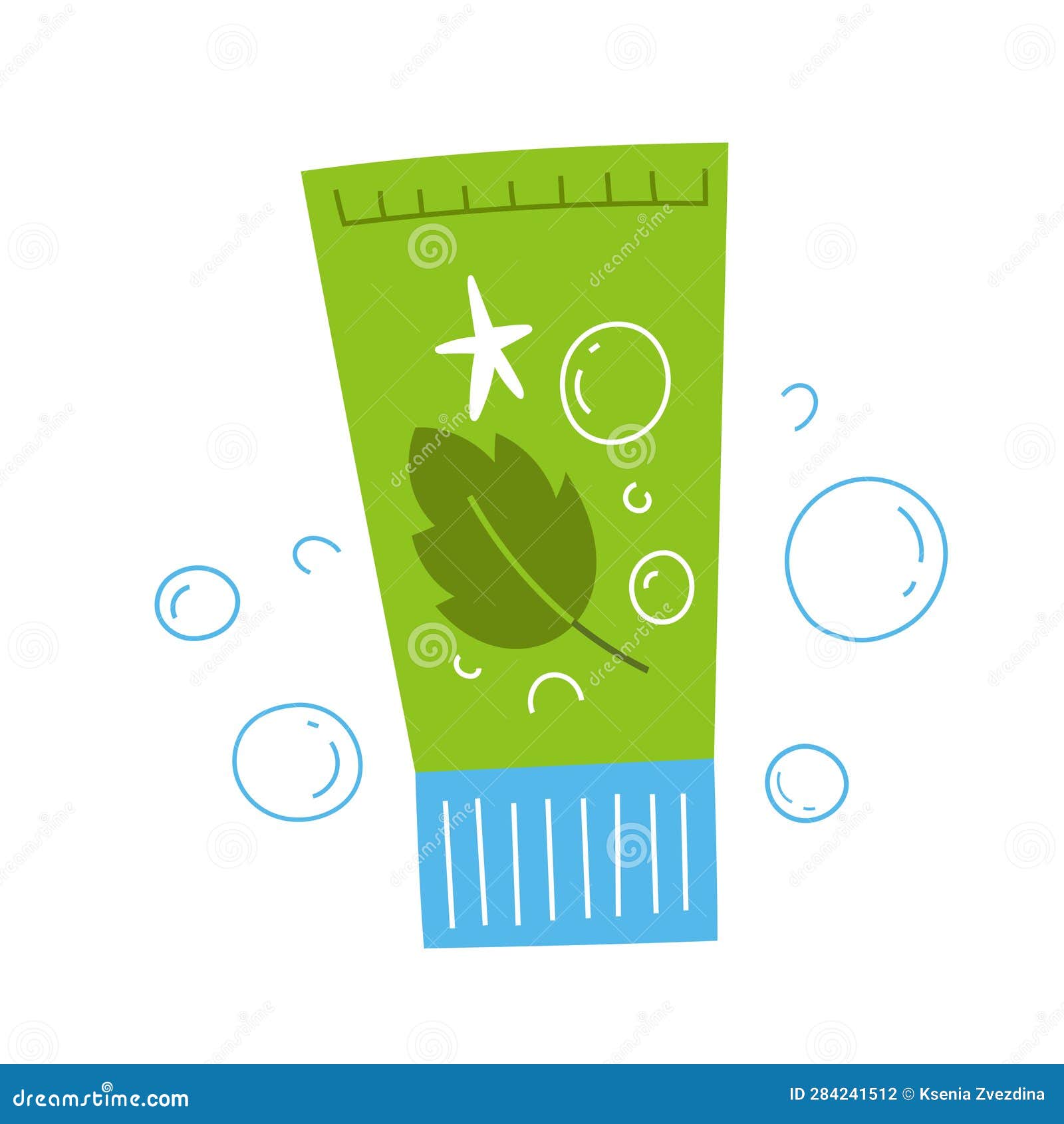 Toothpaste Illustration, Colored Flat Vector of Tooth Paste with Mint ...