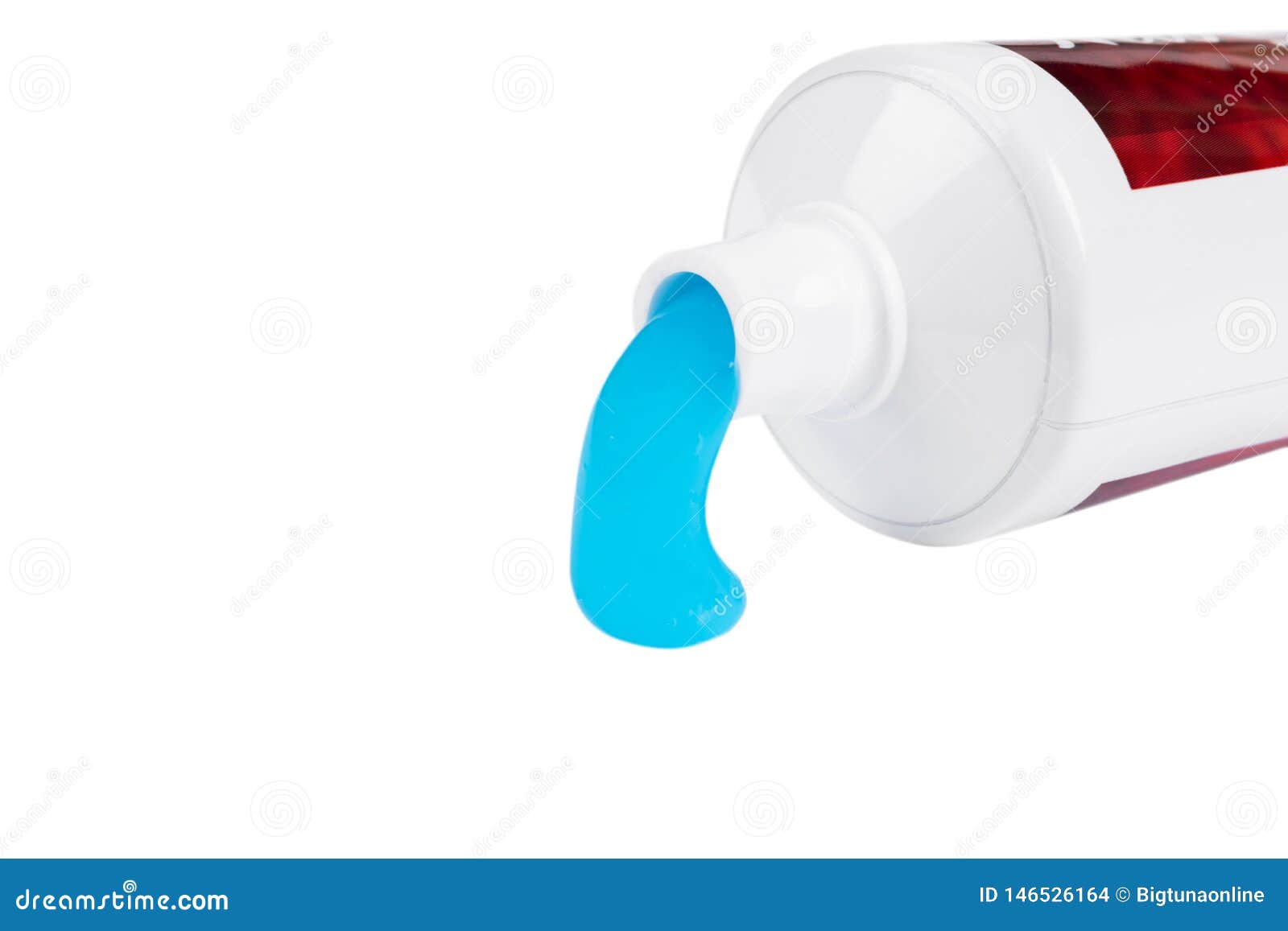 Toothpaste Isolated on White Background. Tube of Blue Toothpaste ...