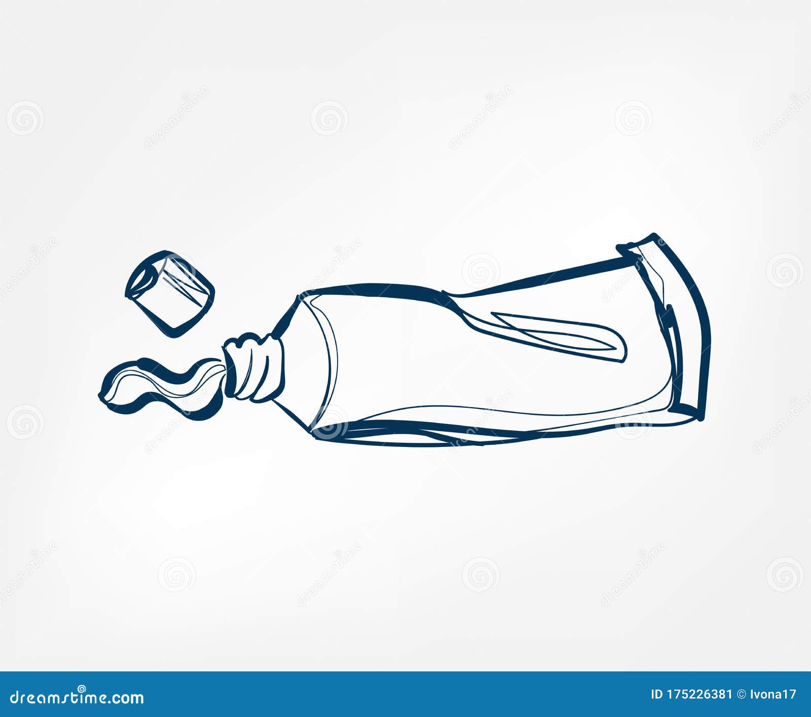 Toothpaste Line Vector Clip Art Isolated Cosmetics Stock Illustration ...