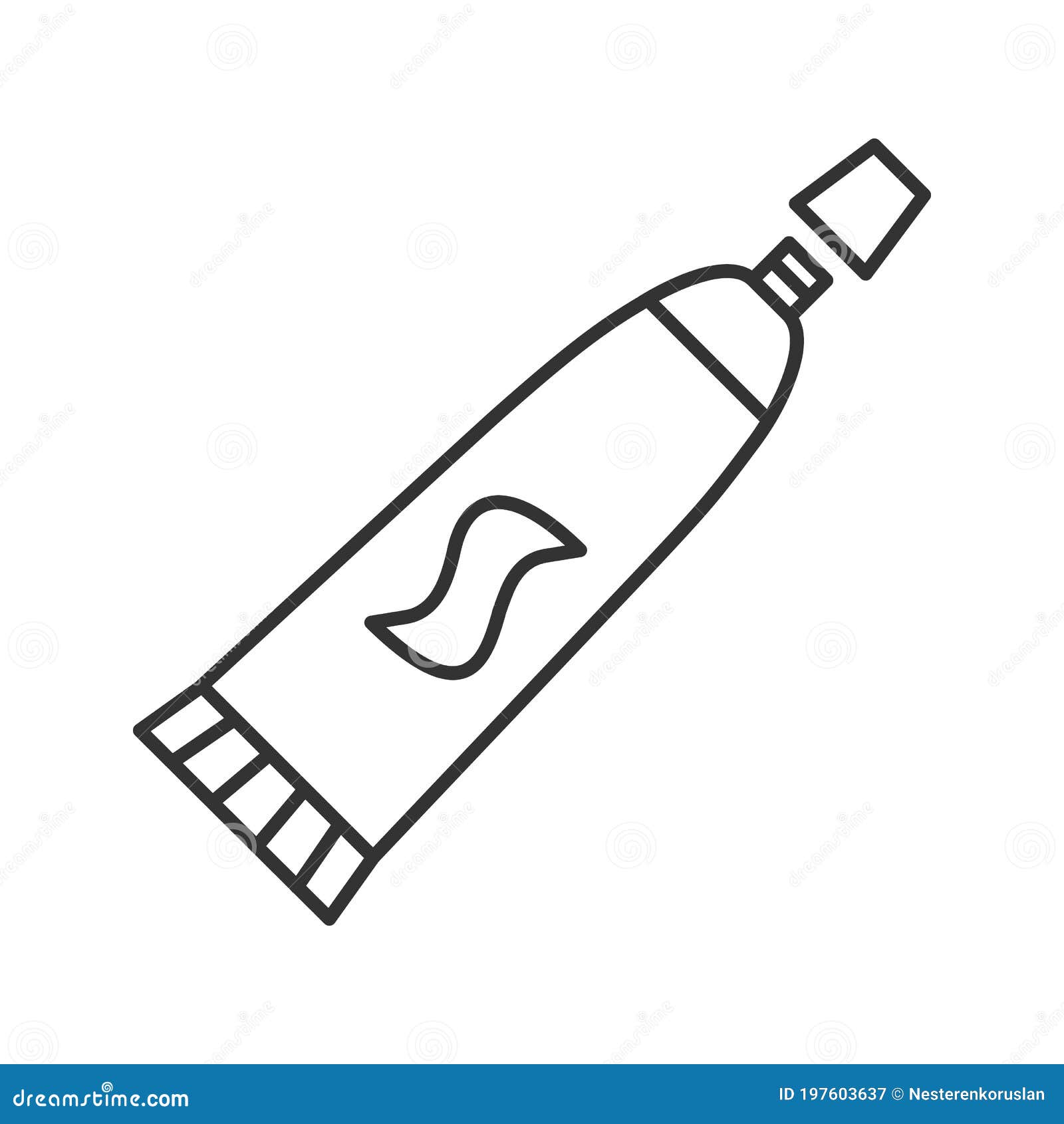 Toothpaste linear icon stock vector. Illustration of isolated - 197603637