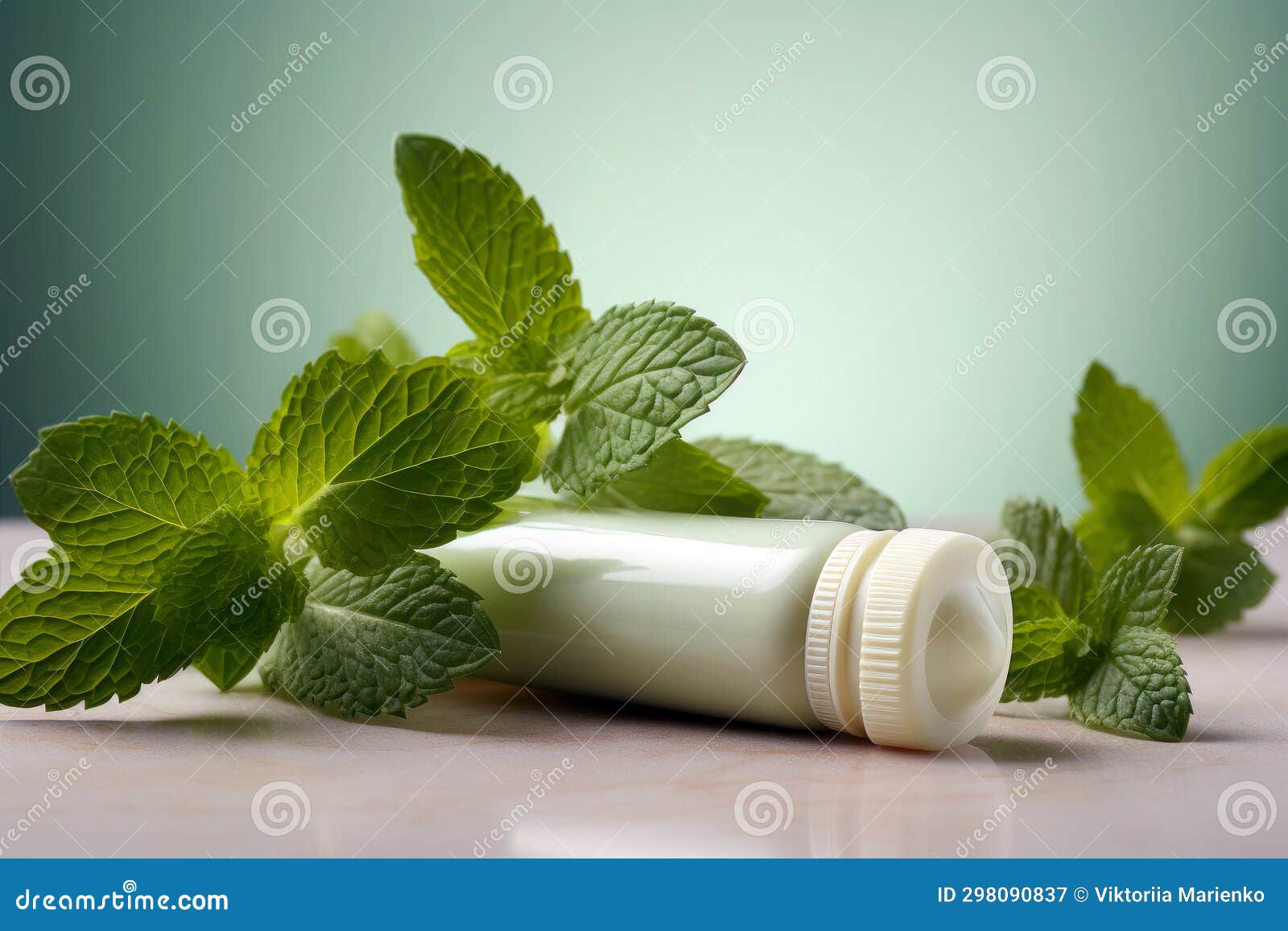 Toothpaste Mock Up with Mint Leaves Stock Illustration - Illustration ...