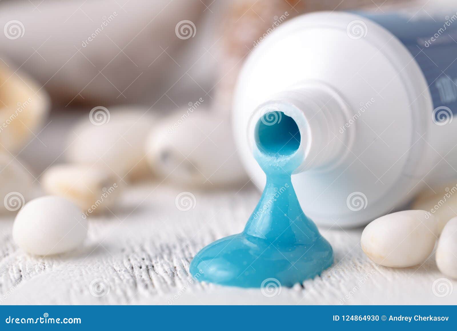 Toothpaste Personal Hygiene Items on a White Table Stock Photo - Image ...
