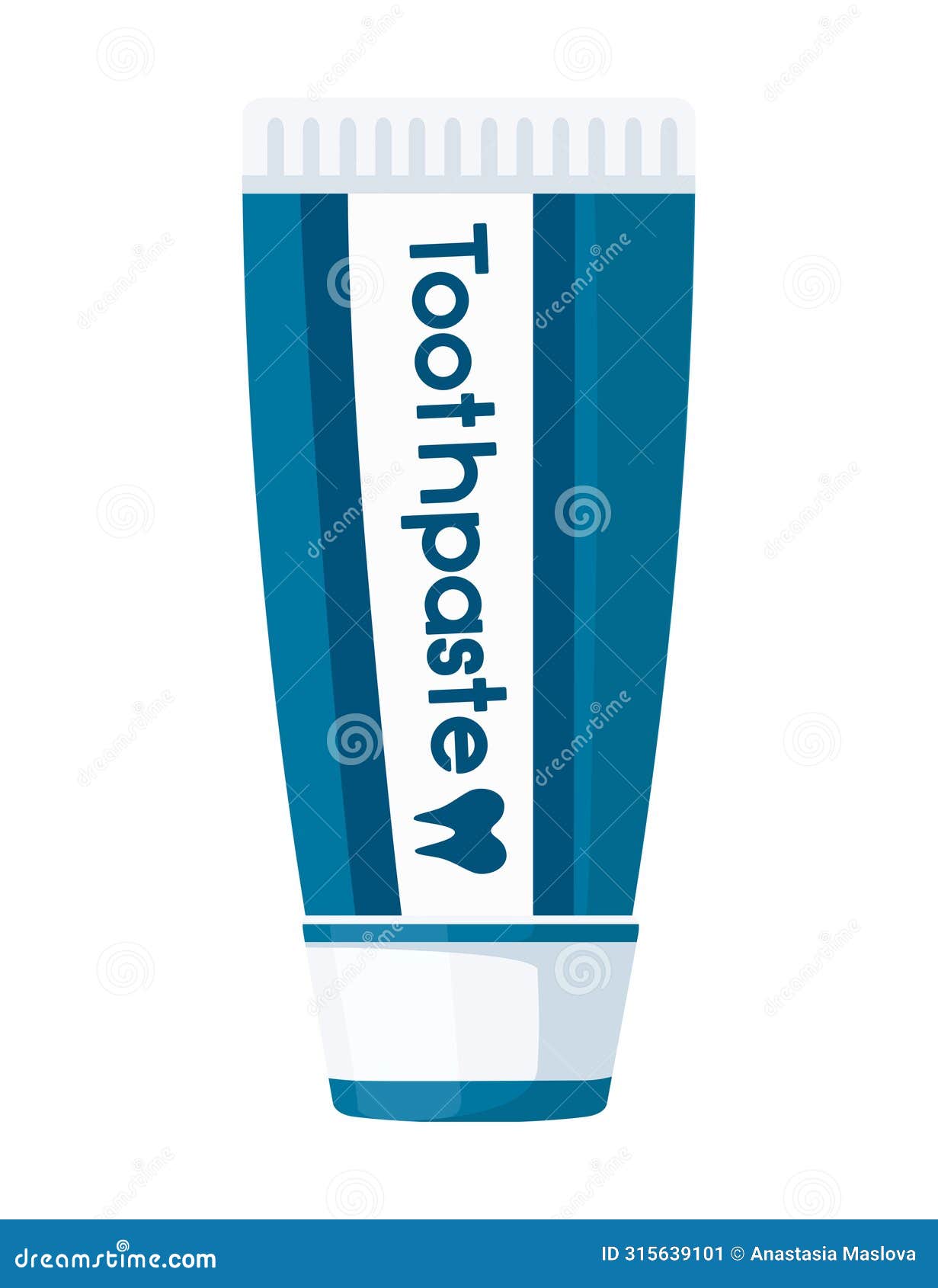 Toothpaste in a Plastic Tube with a Label Vector Illustration Isolated ...