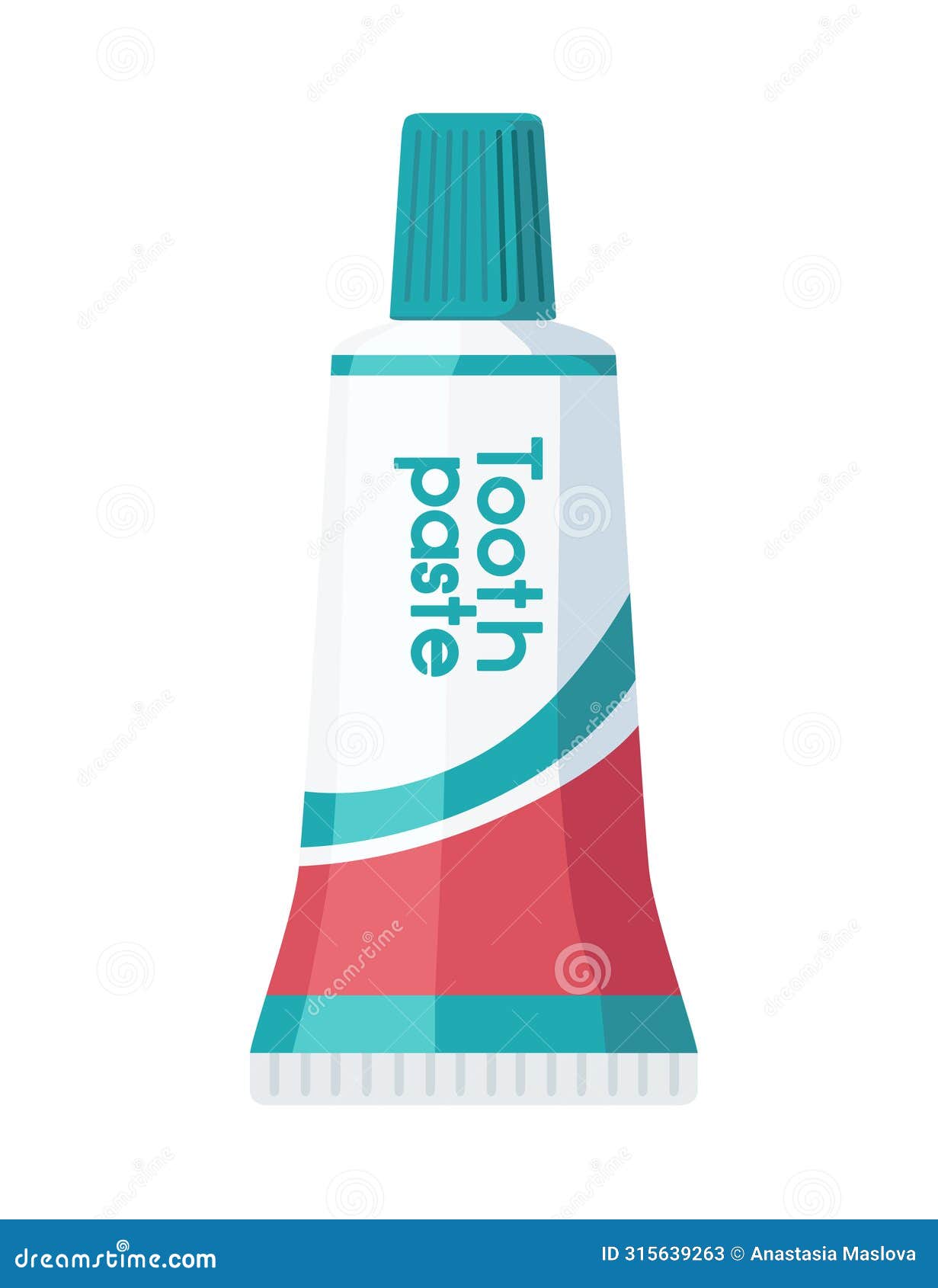 Toothpaste in a Plastic Tube with a Label Vector Illustration Isolated ...