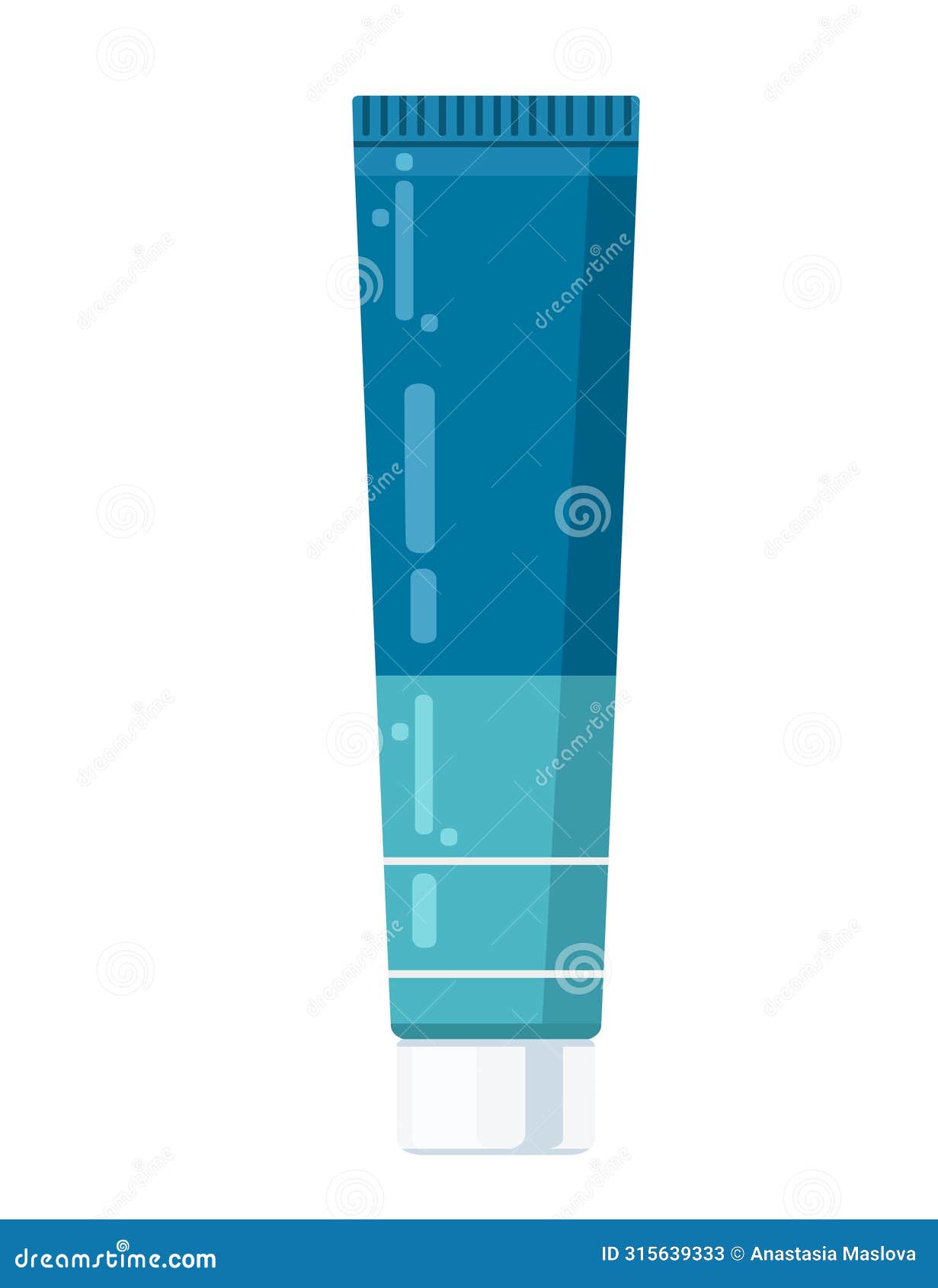 Toothpaste in a Plastic Tube Vector Illustration Isolated on White ...
