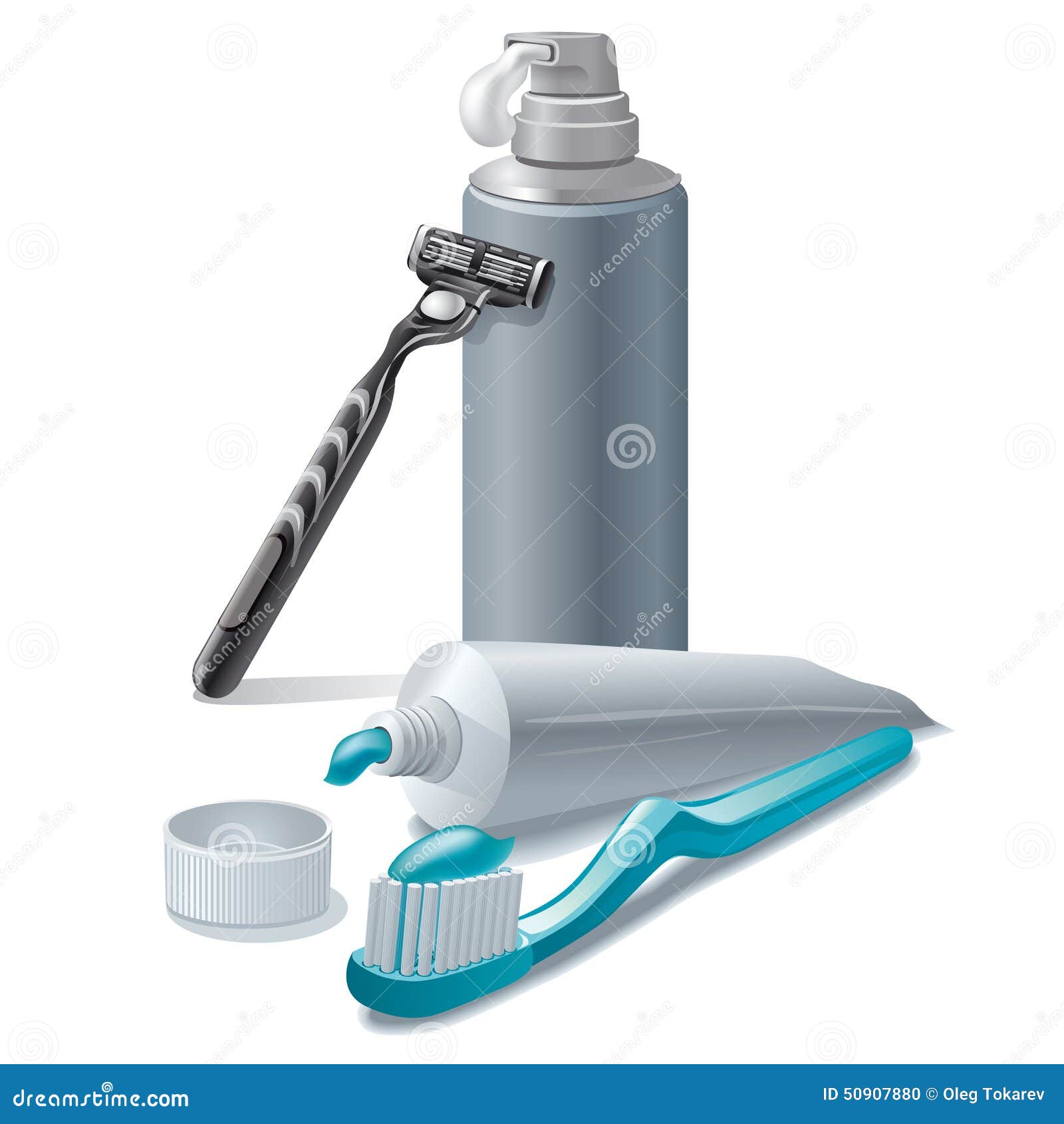 Toothpaste and Shaving Foam Stock Illustration - Illustration of ...