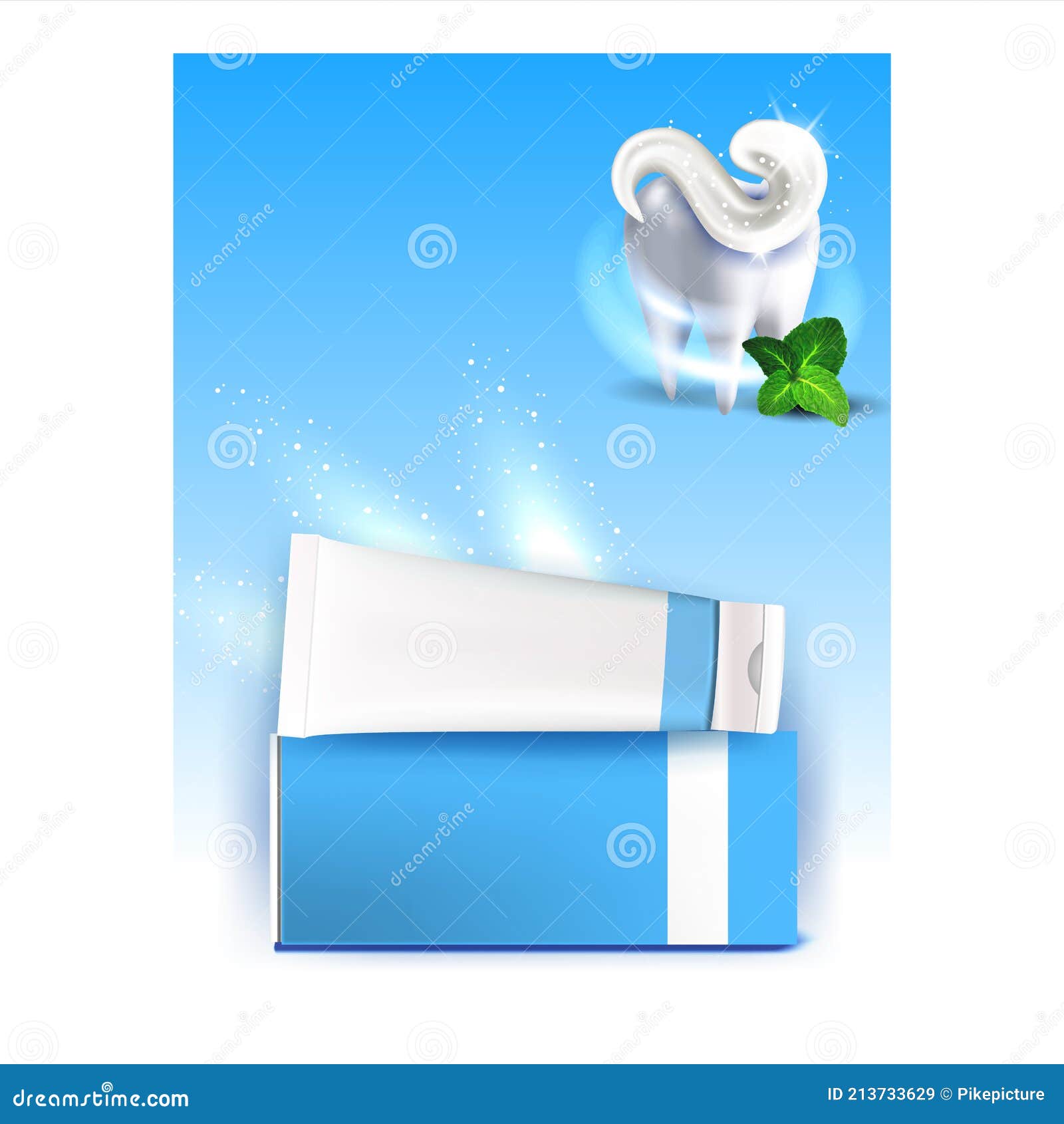 Toothpaste Tooth Protection Promo Poster Vector Illustration Stock ...