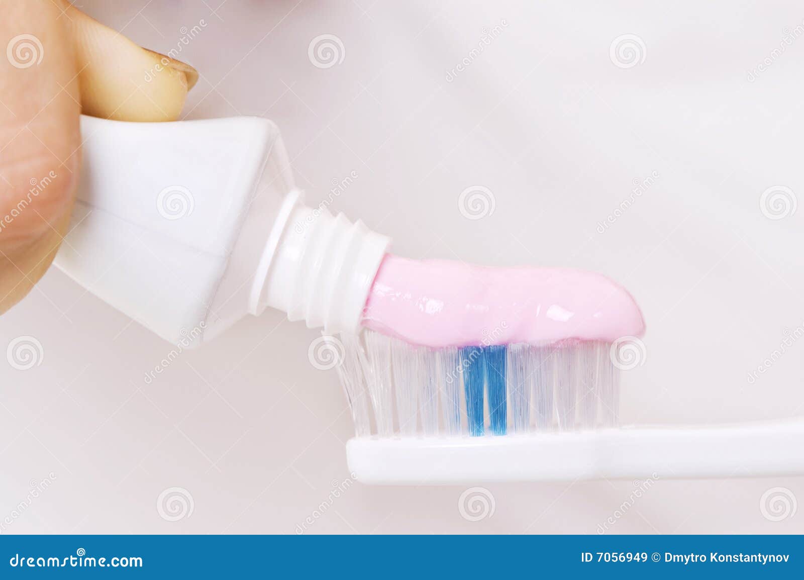 Toothpaste on toothbrush stock image. Image of morning - 7056949
