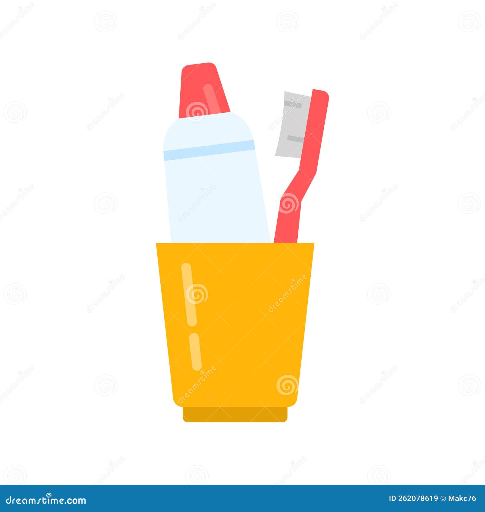 Toothpaste and Toothbrush in Glass. Clean Your Teeth with Toothbrush ...